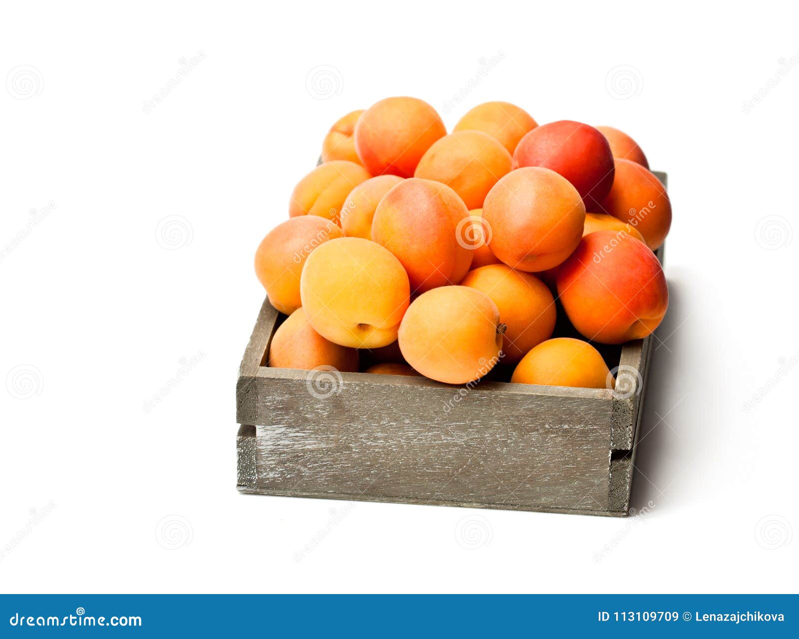 Fresh Apricots on Wooden Box on White Stock Image - Image of apricot ...