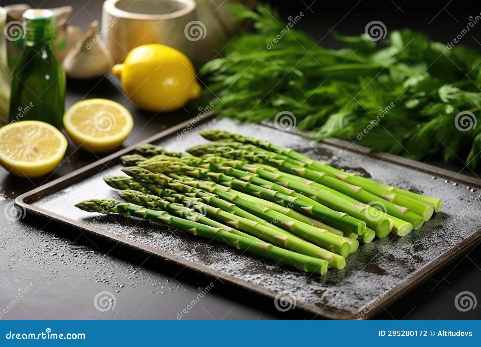 Fresh Asparagus on a Ceramic Tile, Pre-preparation Stock Photo - Image ...