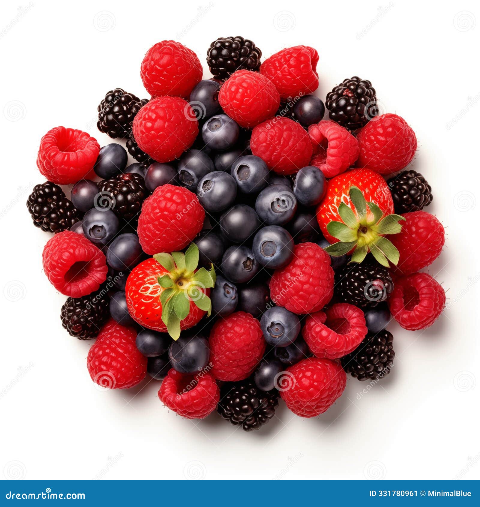 Fresh Assorted Berries on White Background Stock Illustration ...