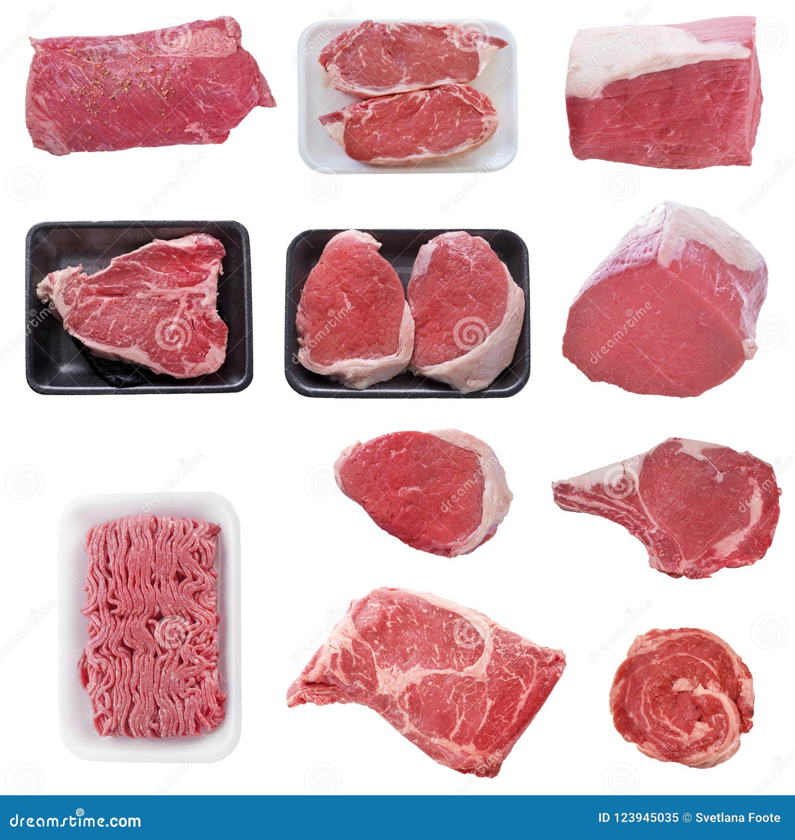 Fresh assorted raw beef stock image. Image of chop, bone - 123945035