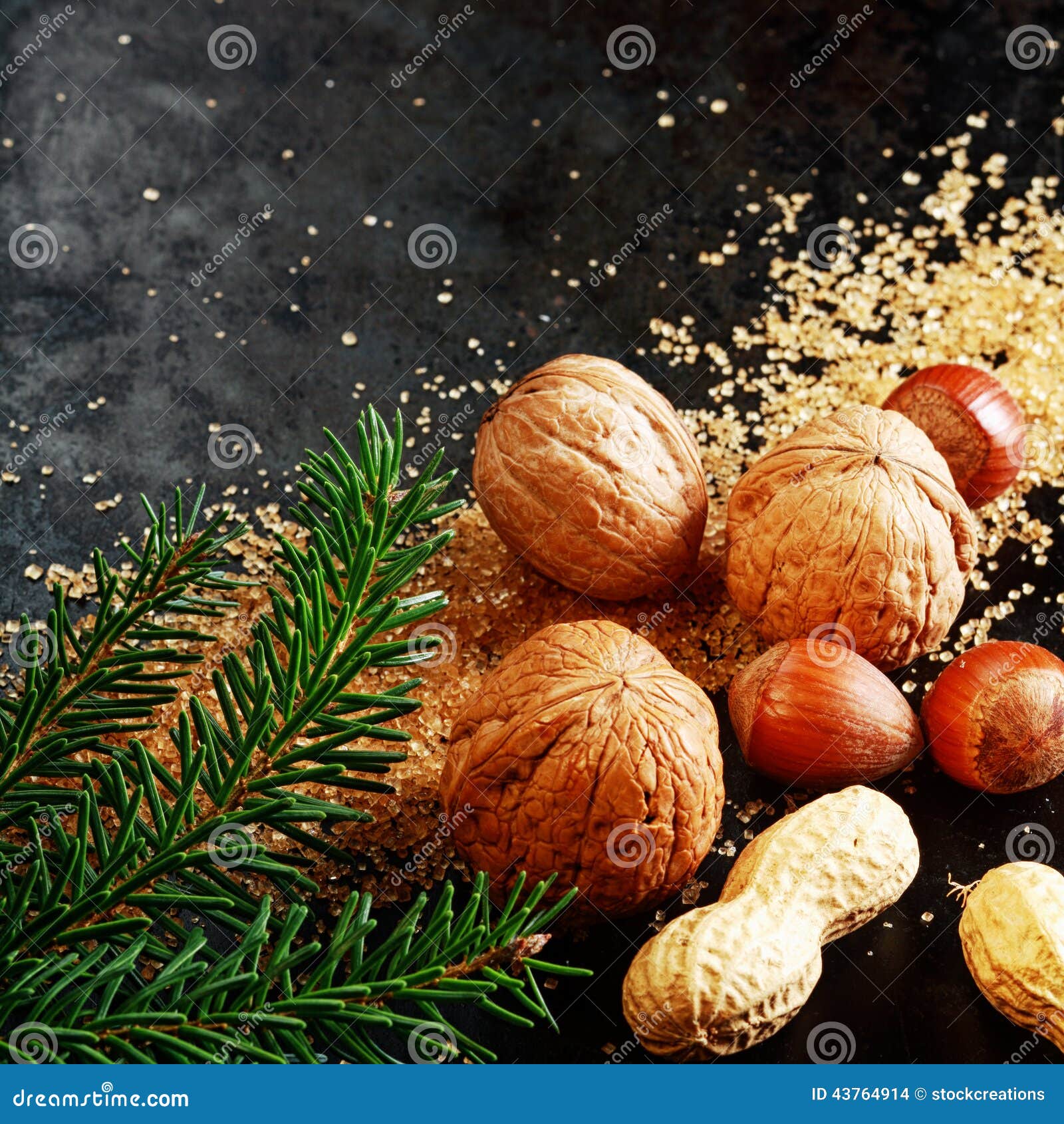 Fresh Assorted Whole Nuts for a Festive Xmas Stock Photo - Image of ...