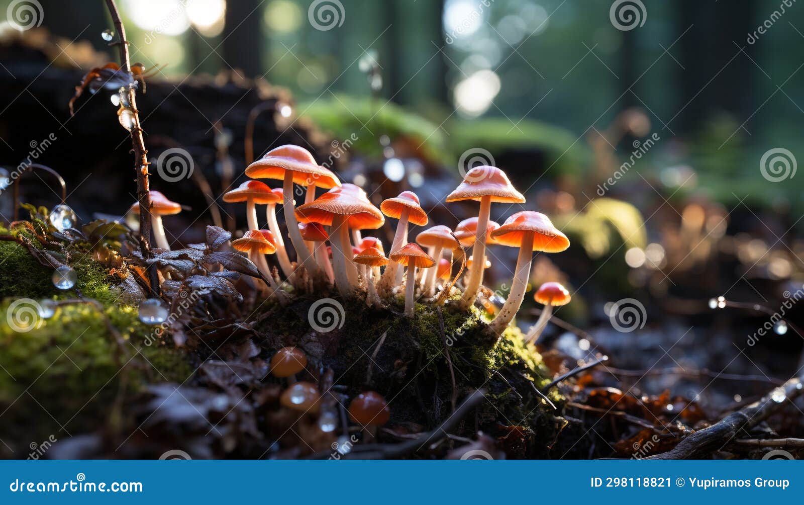 Fresh Autumn Growth, a Small Yellow Toadstool in Nature Generated by AI ...
