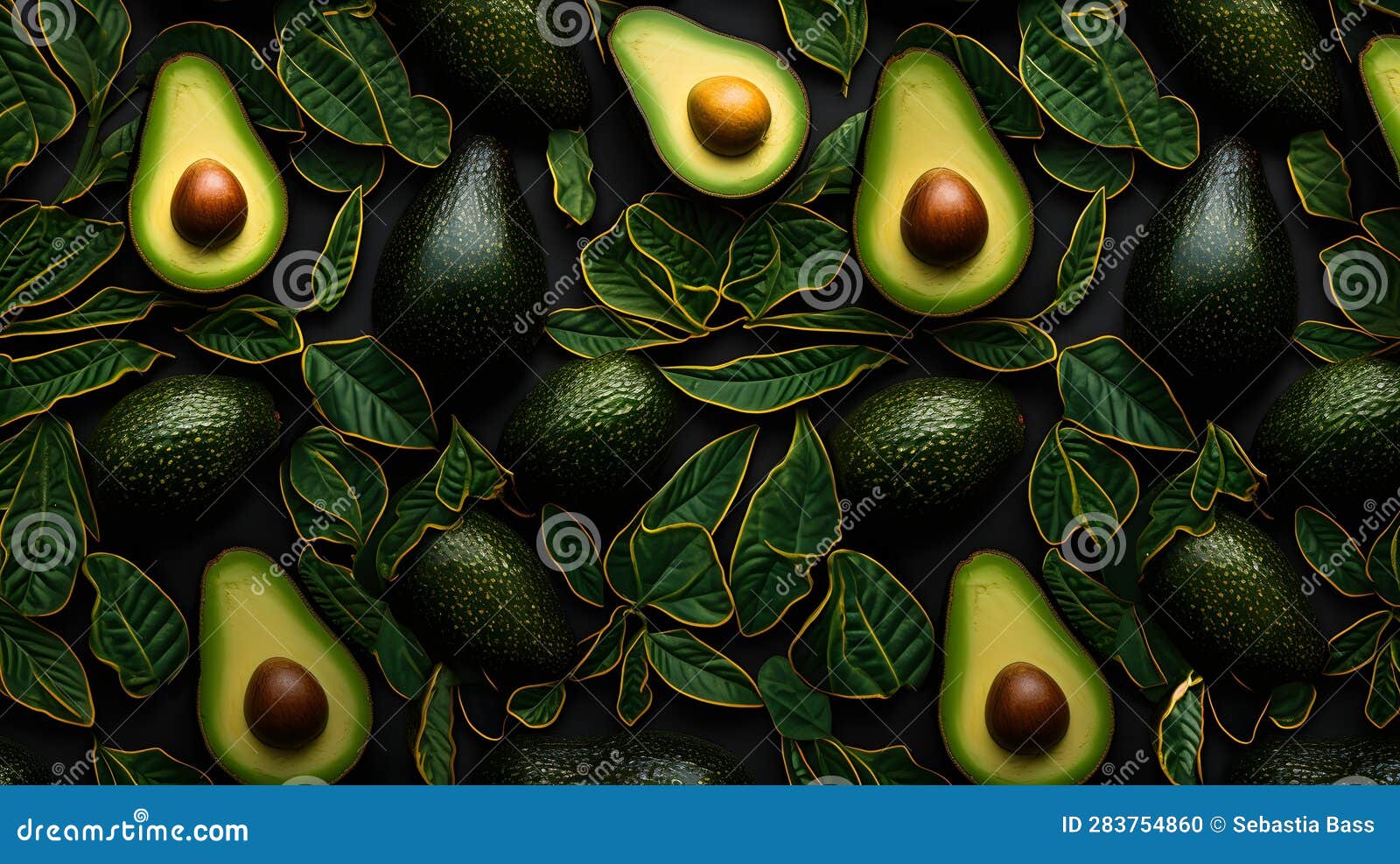 Fresh Avocado Pattern Background Texture Stock Illustration ...