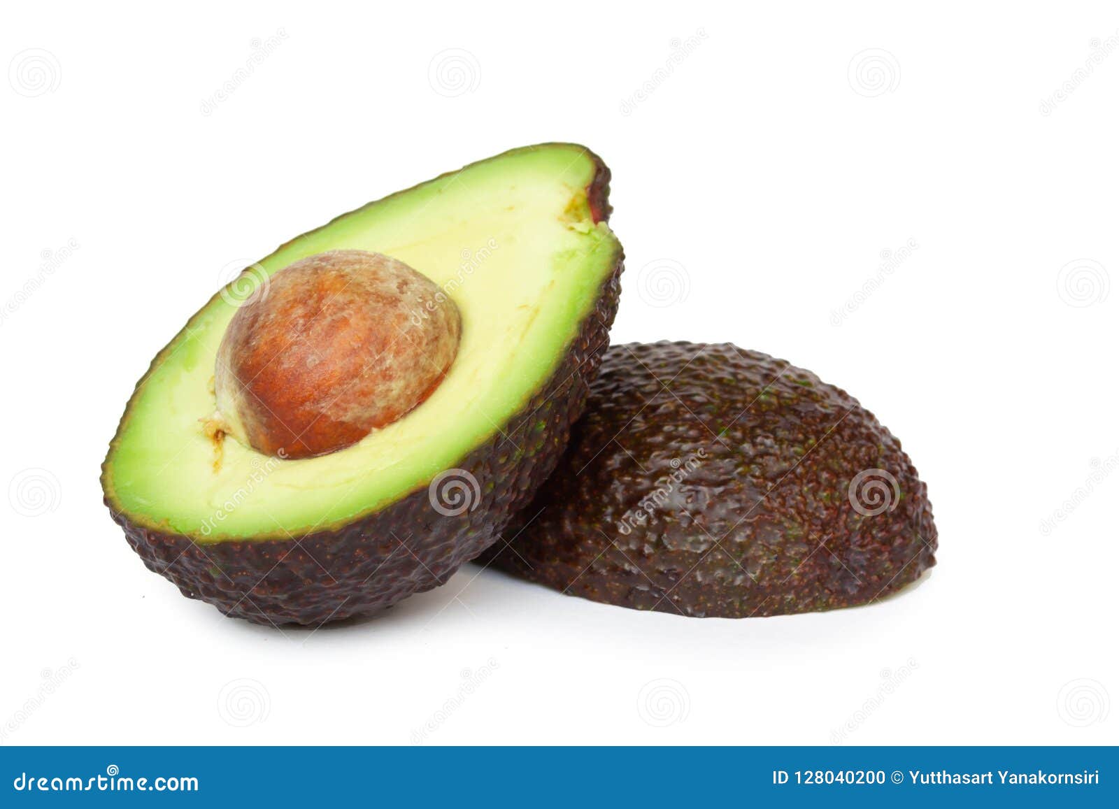 Fresh Avocado Slice Isolated on White Background Stock Photo - Image of ...