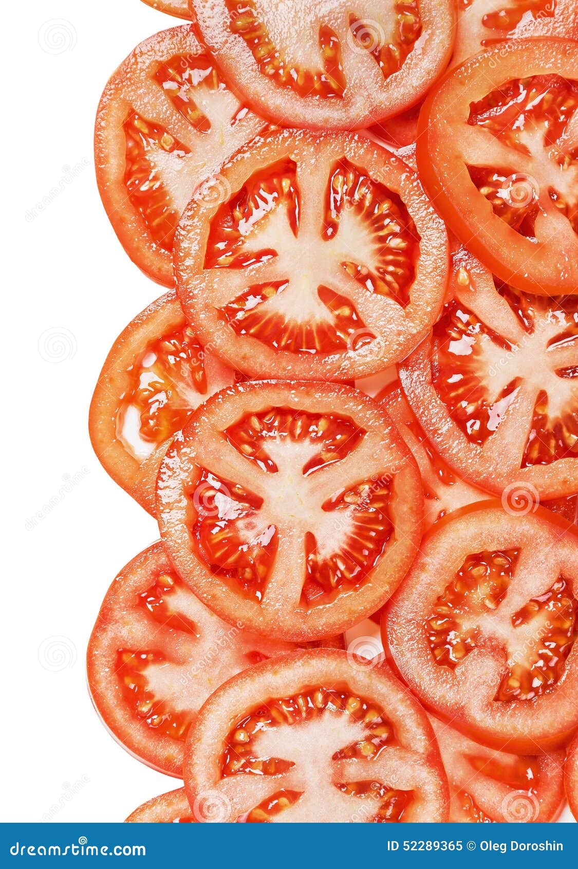 Fresh Background with Slices of Tomato Isolated Stock Image - Image of ...