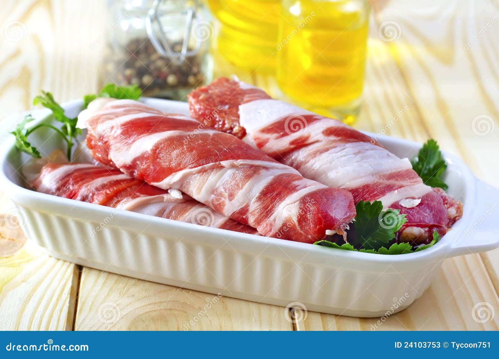 Fresh bacon stock image. Image of pork, olive, salty - 24103753
