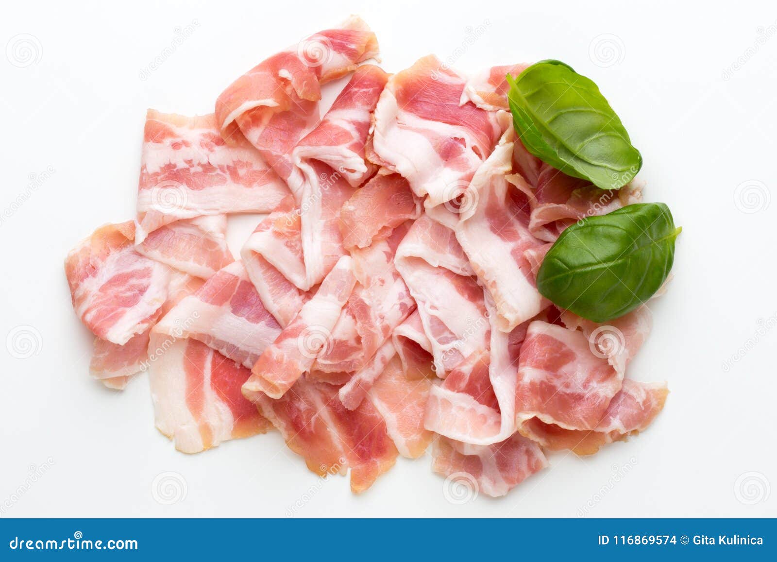 Fresh Bacon on the Isolated Background. Stock Photo - Image of food ...
