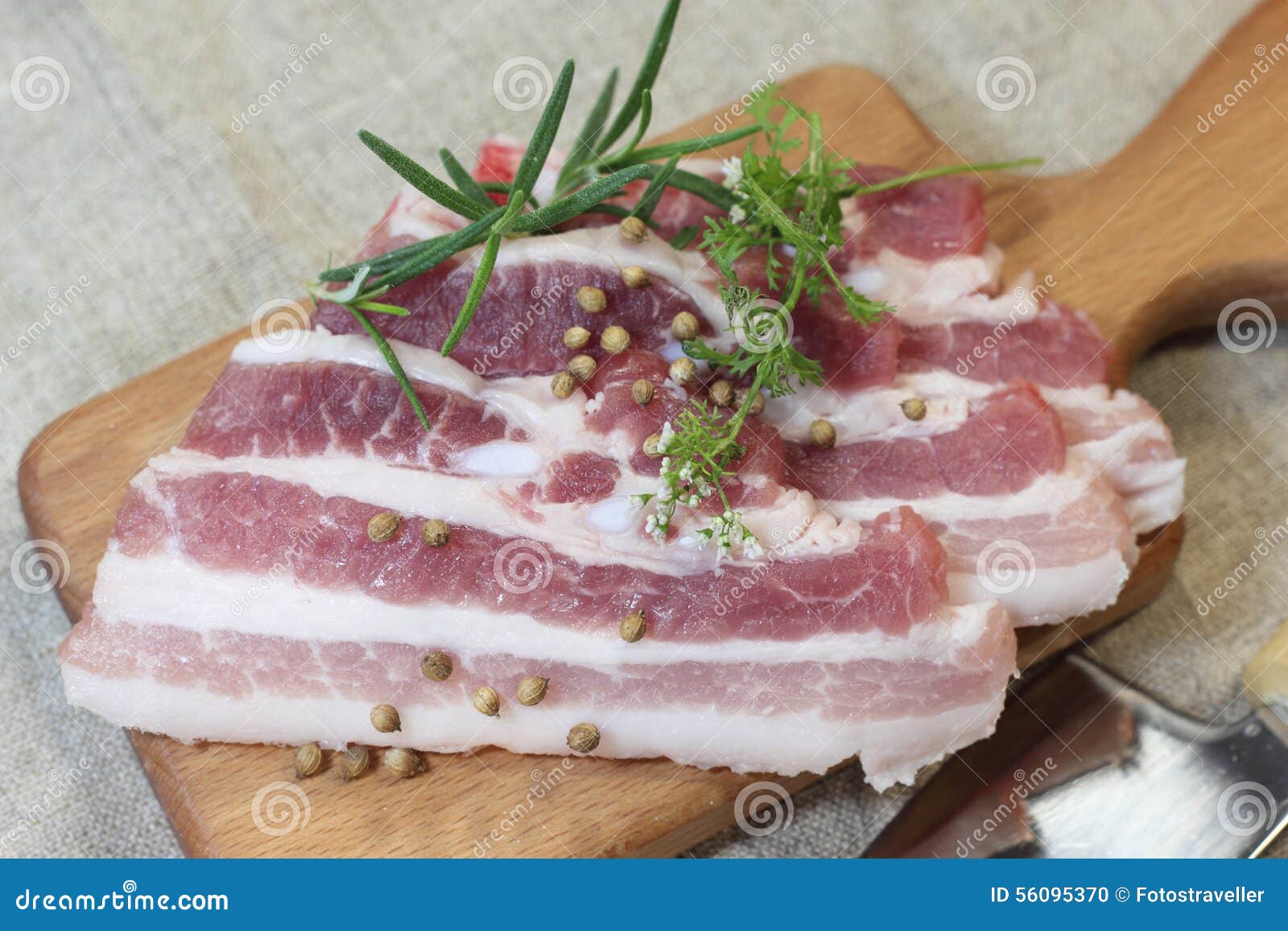 Fresh bacon stock photo. Image of rosemary, cilantro - 56095370