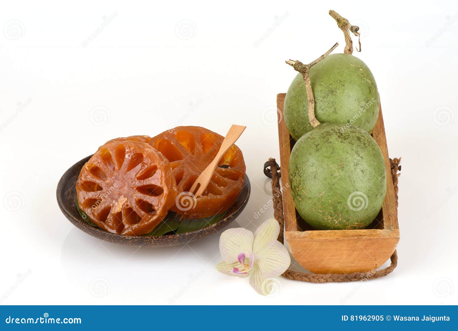 Fresh Bael and Candy Bael, Fruit of Thailand. Stock Image - Image of ...