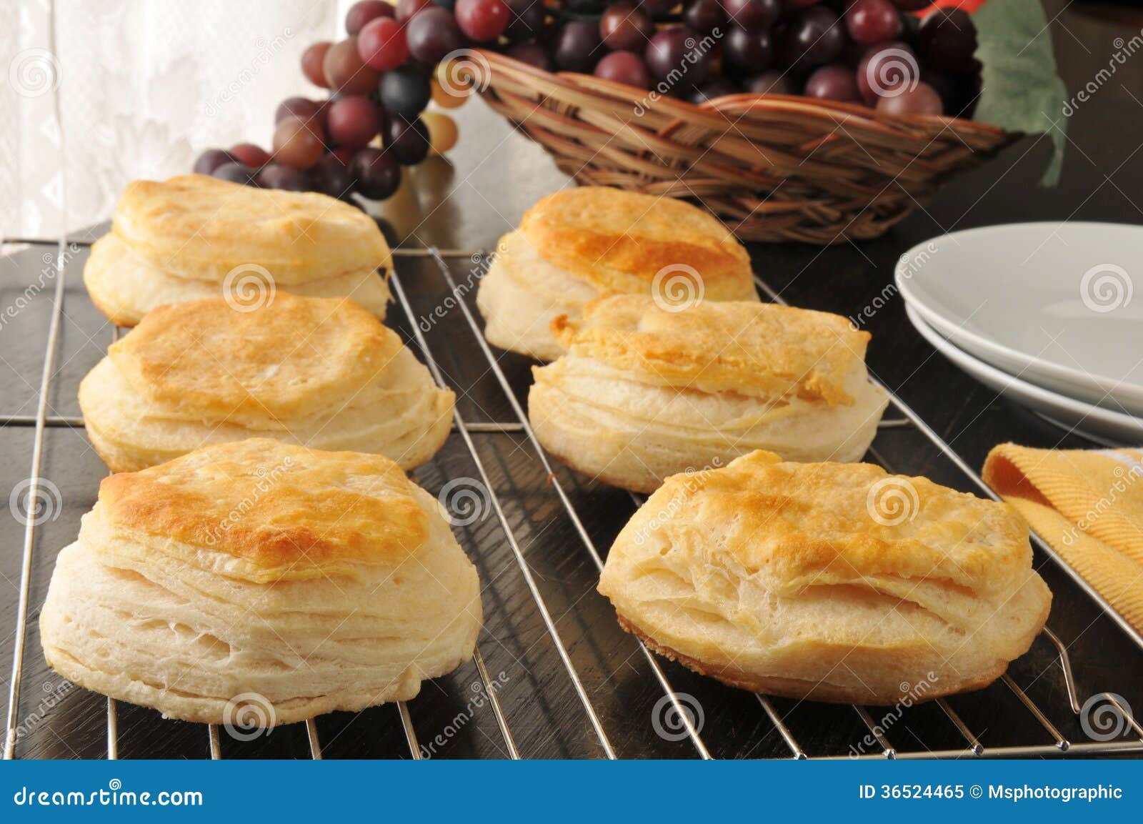 Fresh baked biscuits stock image. Image of biscuits, towel - 36524465