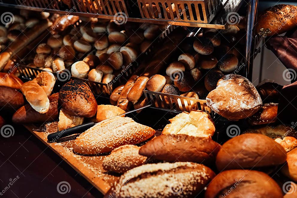 Fresh Baked Breads in the Bakery Bread Loaf Stock Image - Image of gold ...