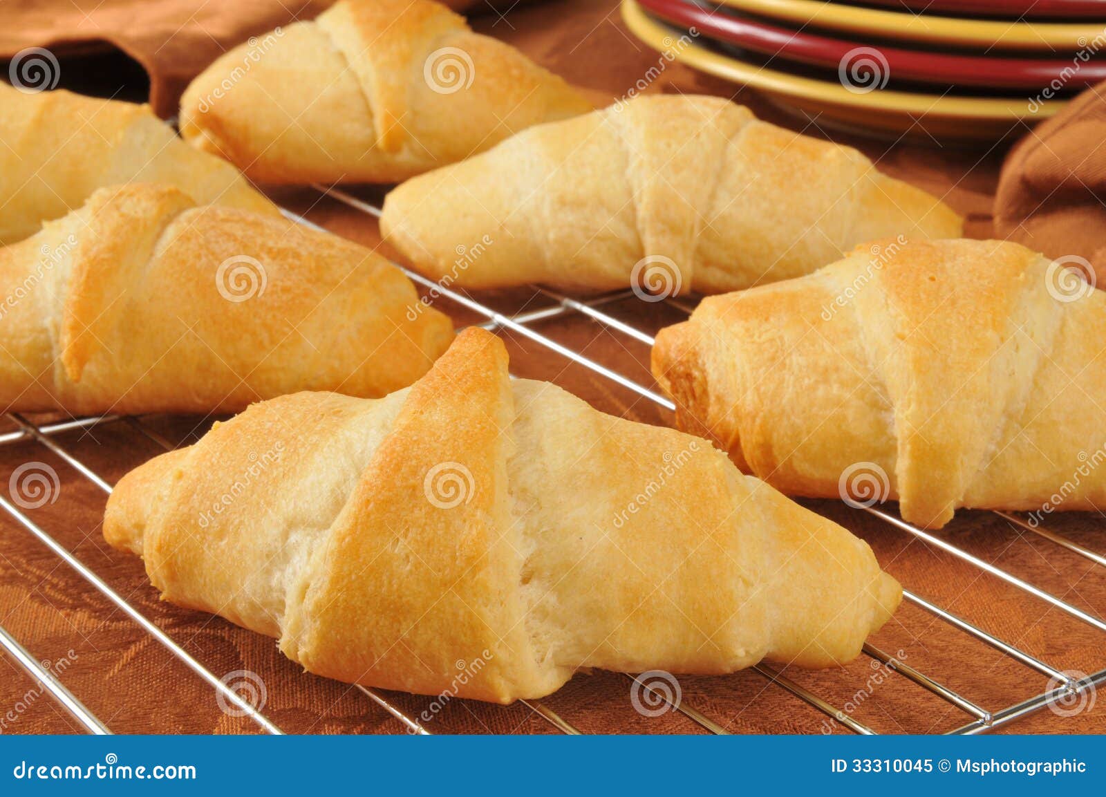 Fresh baked croissants stock image. Image of baked, dinner - 33310045