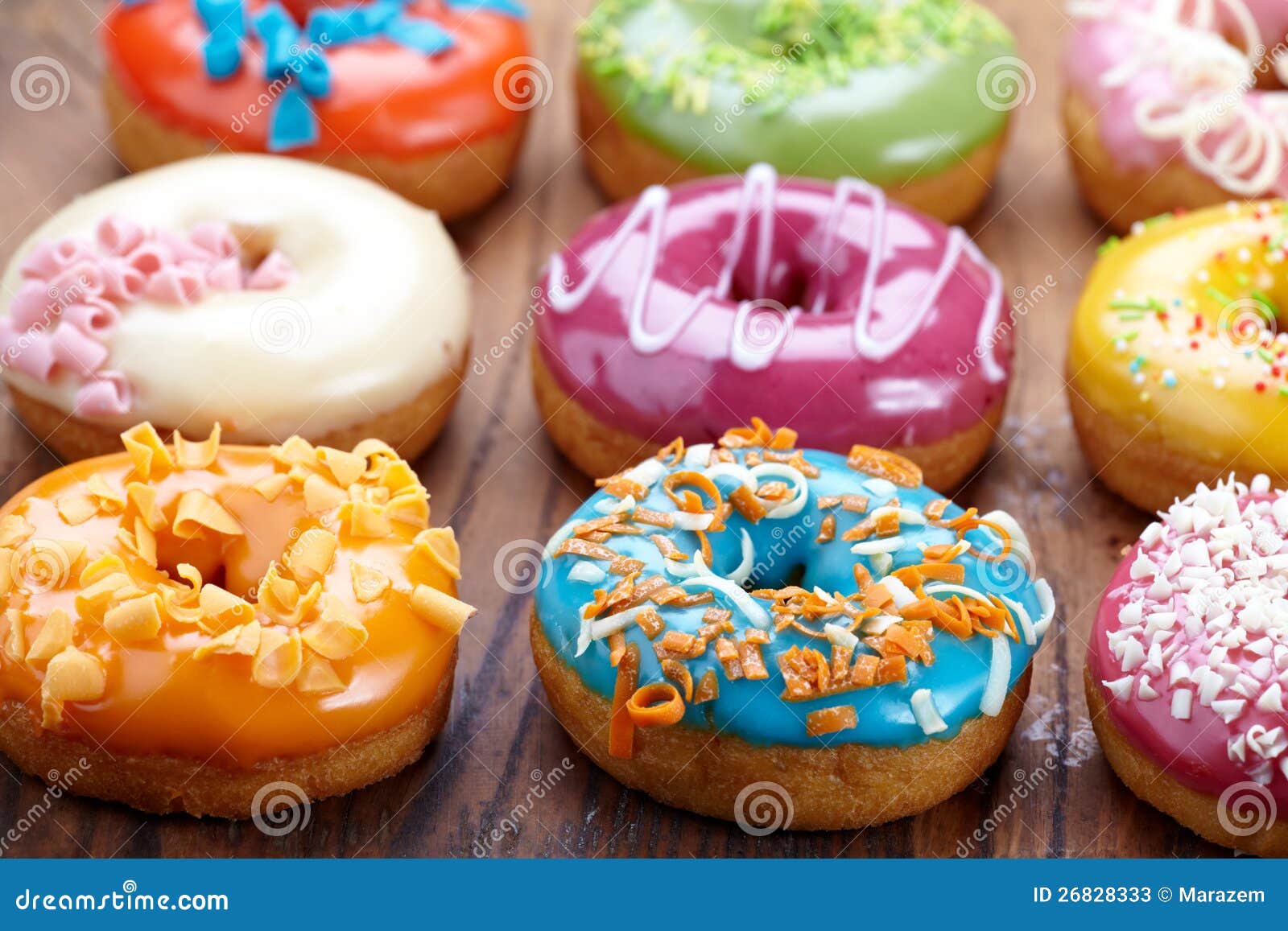 Fresh baked donuts stock image. Image of pastry, green - 26828333