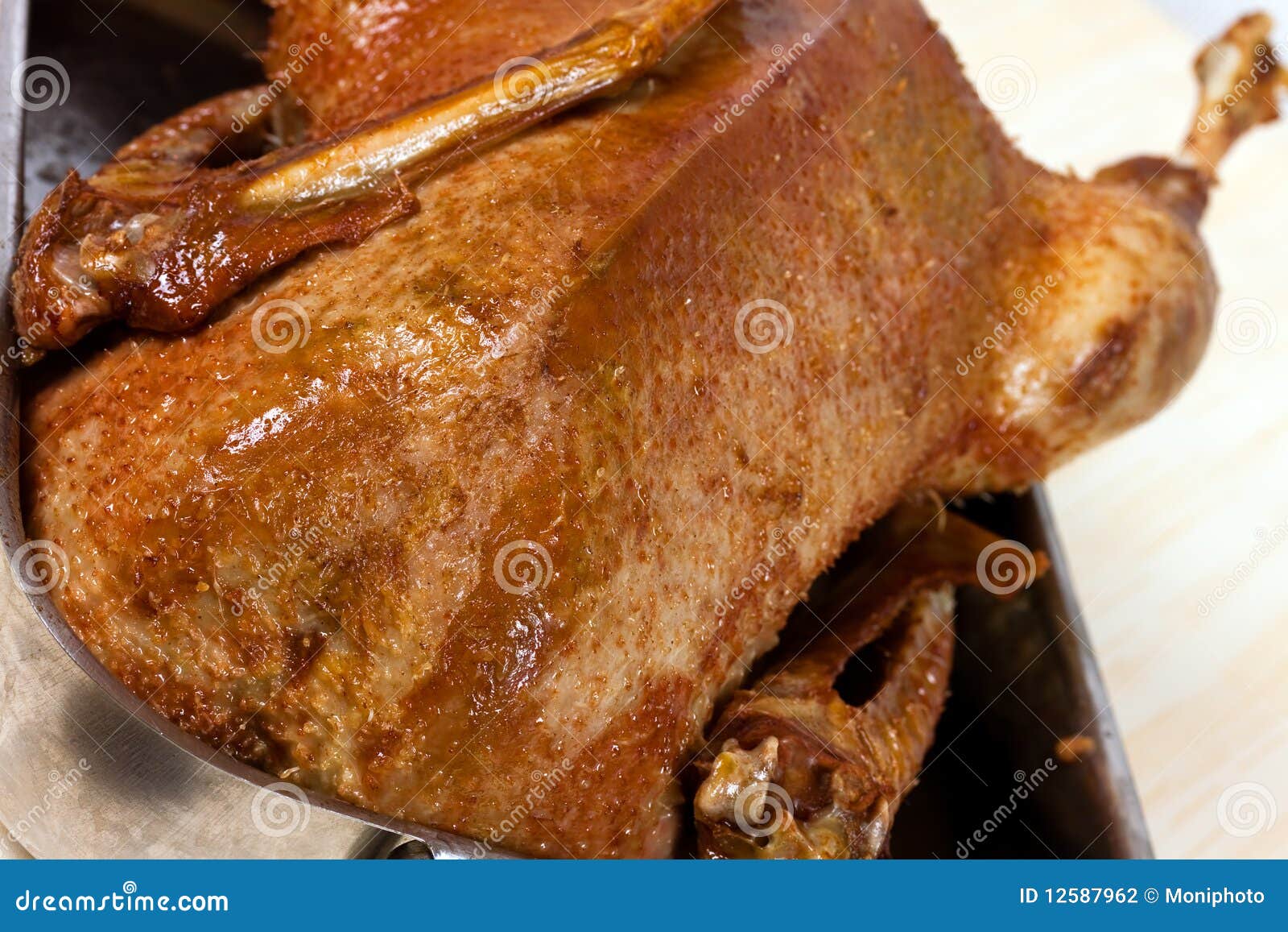 Fresh Baked Goose with Potatoes,apple,pepper,olive Stock Photo - Image ...