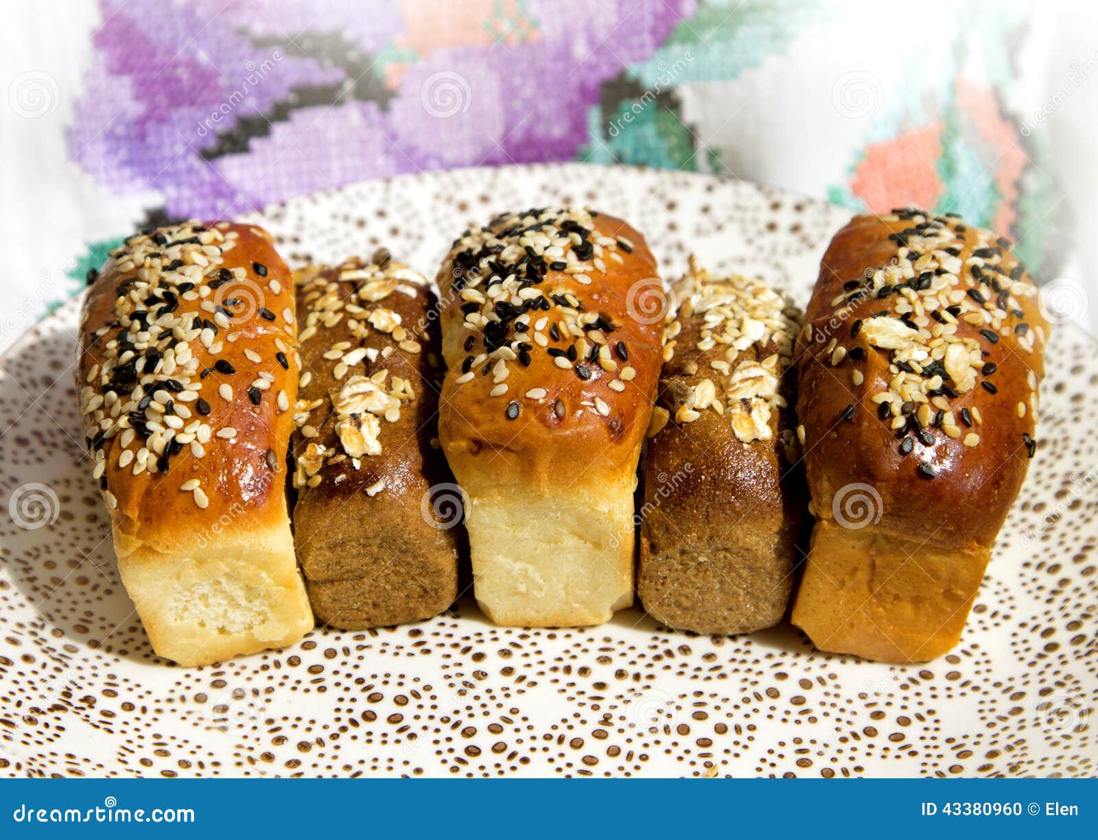 Fresh baked mini bread stock photo. Image of cuisine - 43380960