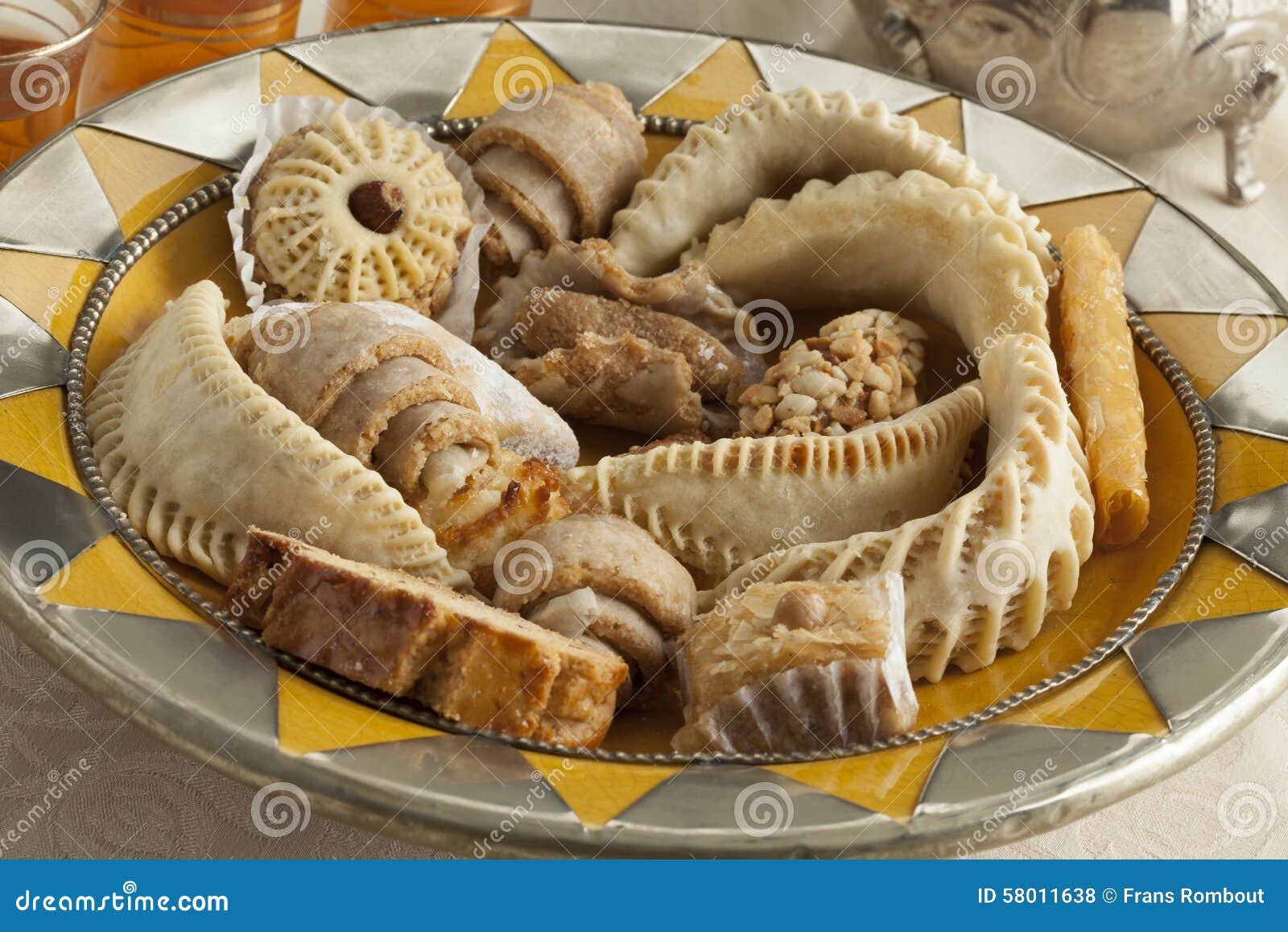 Fresh Baked Moroccan Cookies Stock Photo - Image of dish, cookies: 58011638
