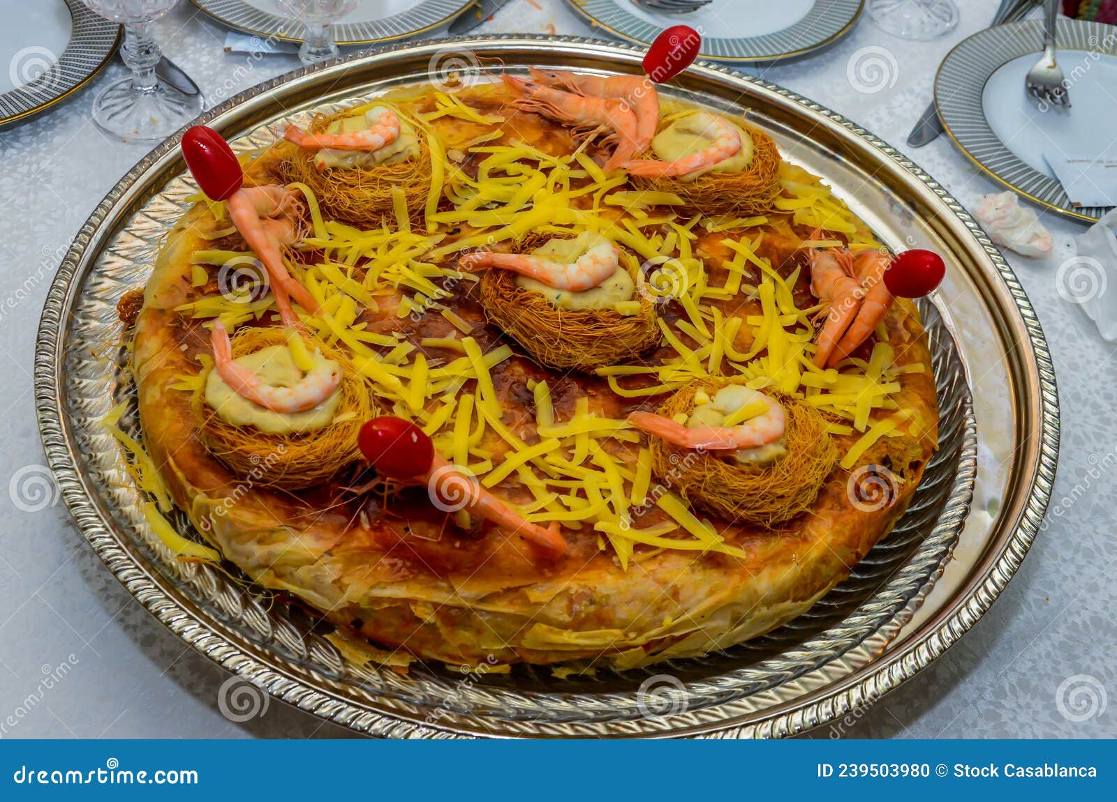 Fresh Baked Moroccan Fish Pastilla Stock Photo - Image of delicacy ...