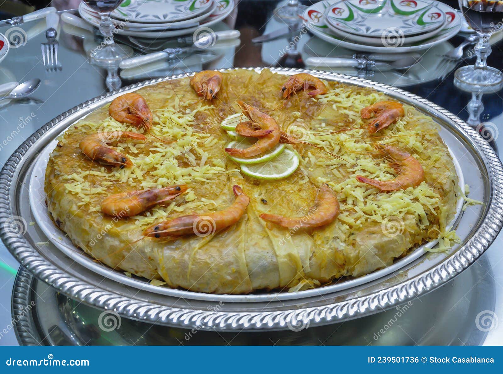 Fresh Baked Moroccan Fish Pastilla Close Up. Stock Photo - Image of ...