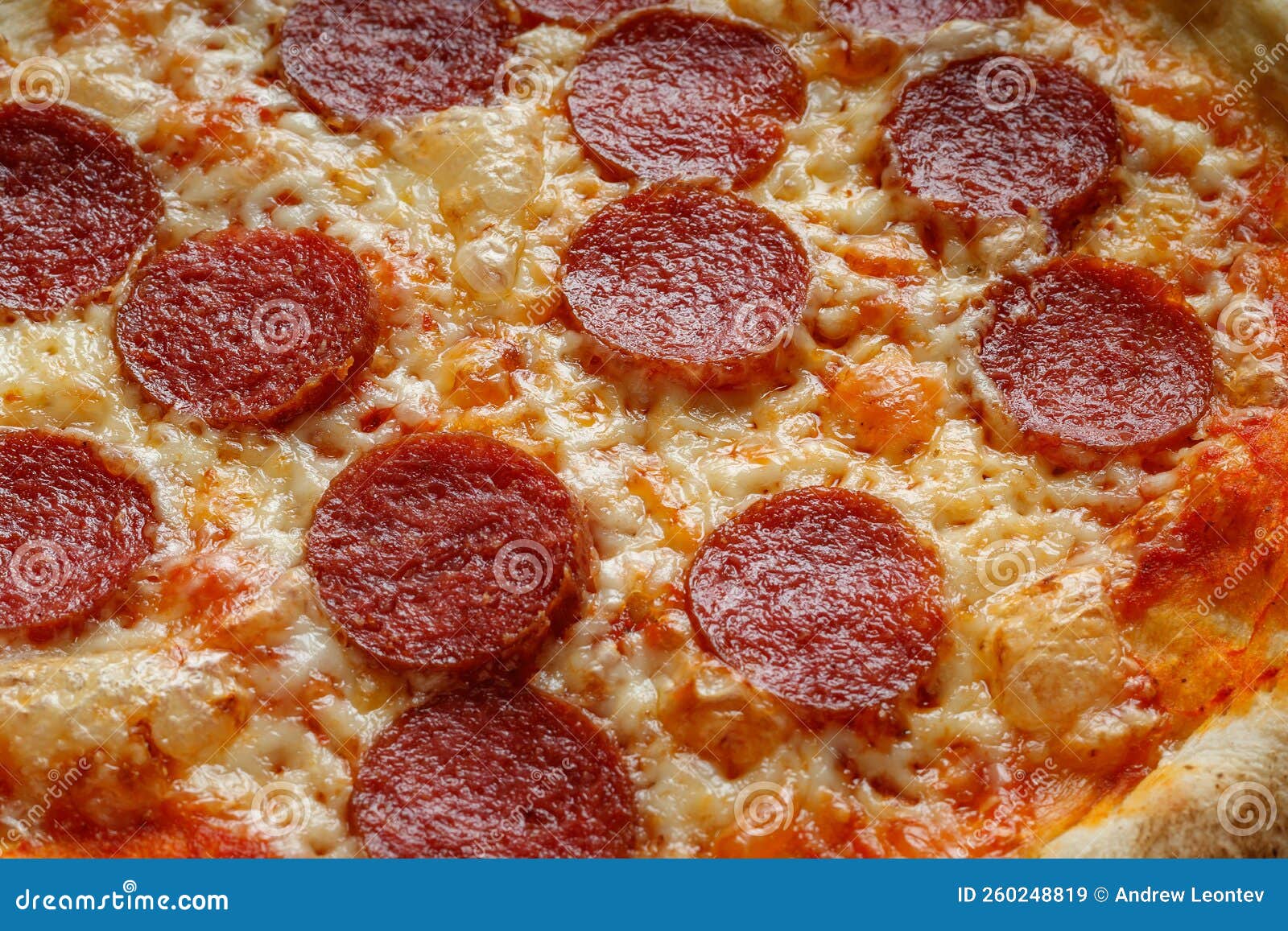 Fresh Baked Pepperoni Pizza. Close Up View Stock Image - Image of basil ...