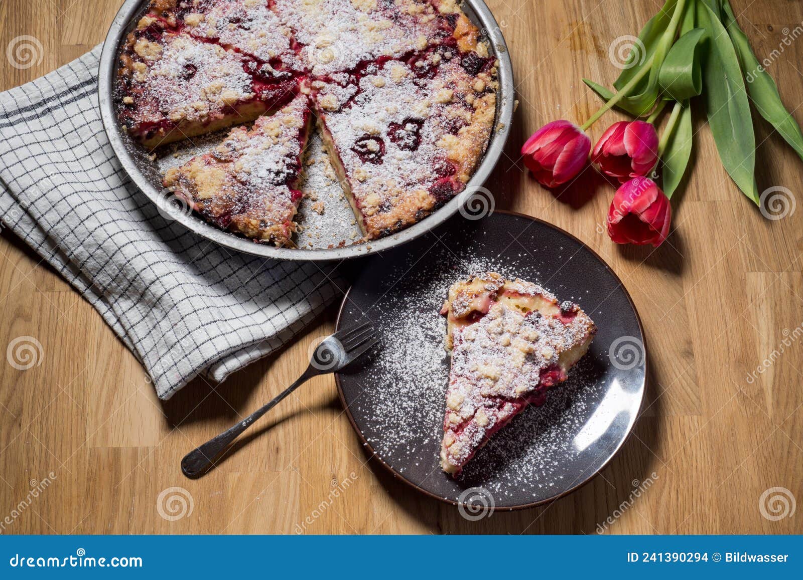 Fresh Baked Raspberry Pie on Table Stock Photo - Image of ripe, tart ...