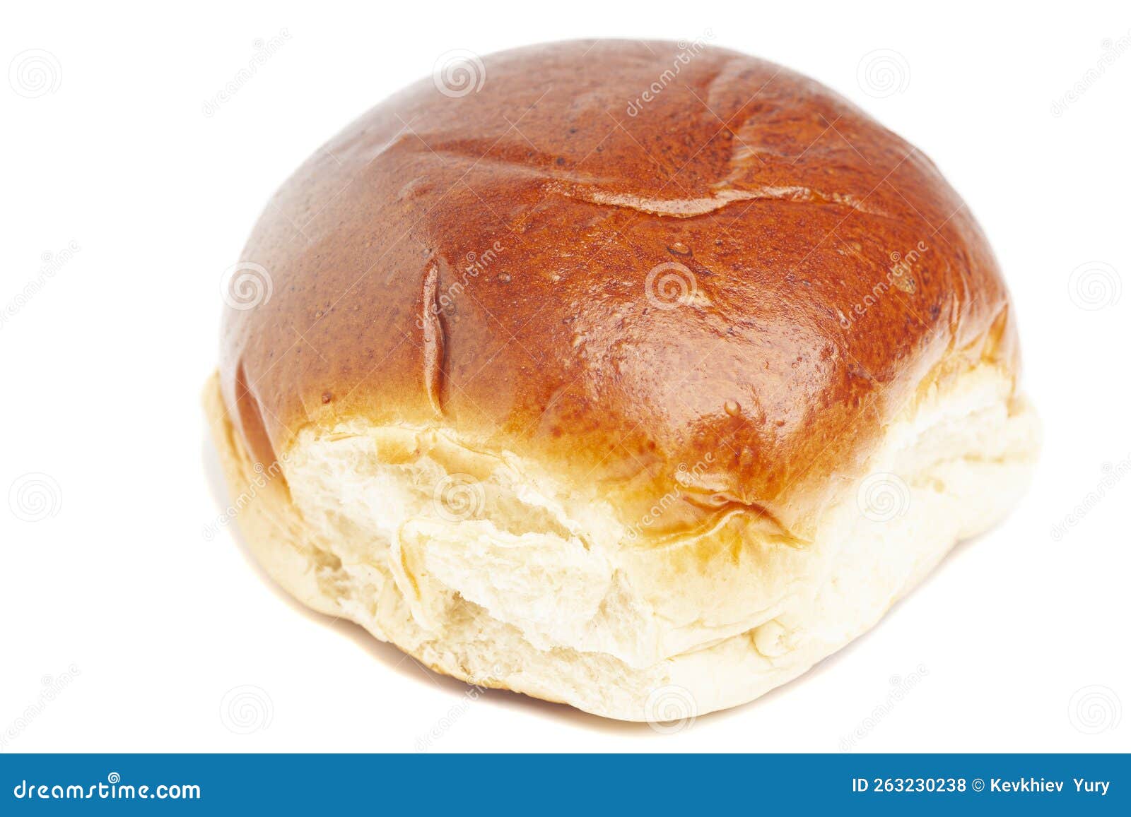 Fresh Baked Wheat Bun Isolated on White. Stock Photo - Image of tasty ...