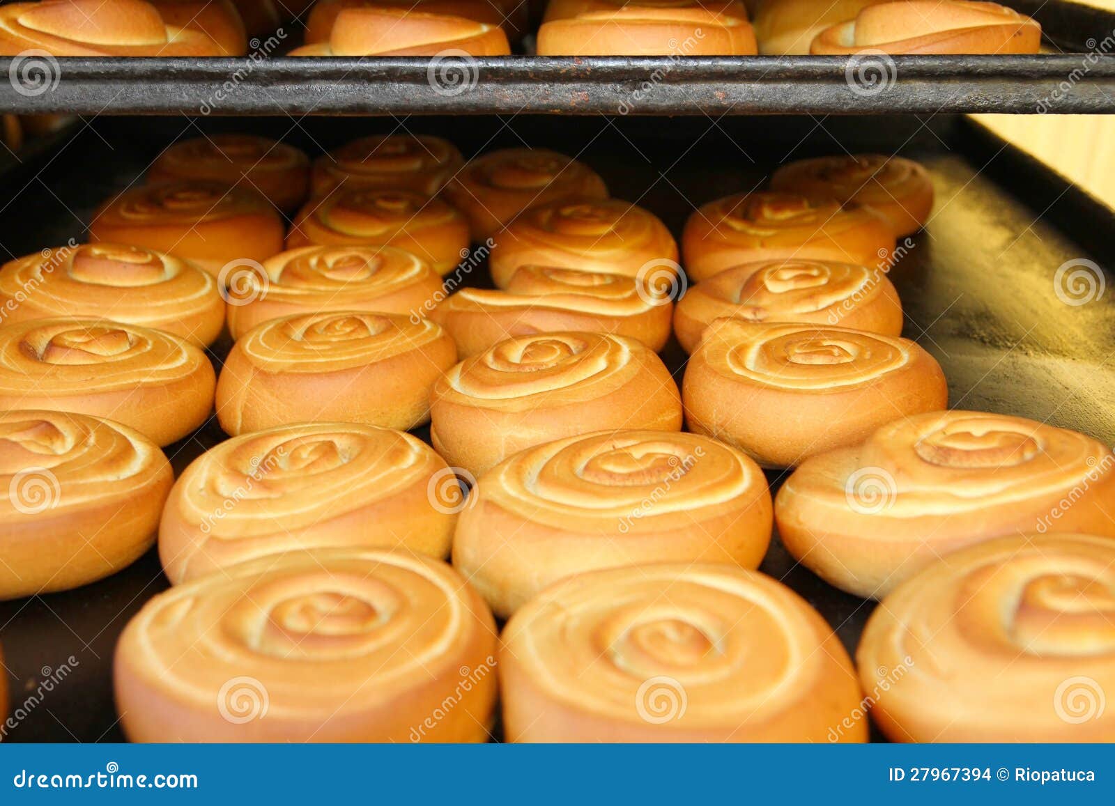 Fresh Bakery Products on a Industrial Baking Tray Stock Photo - Image ...