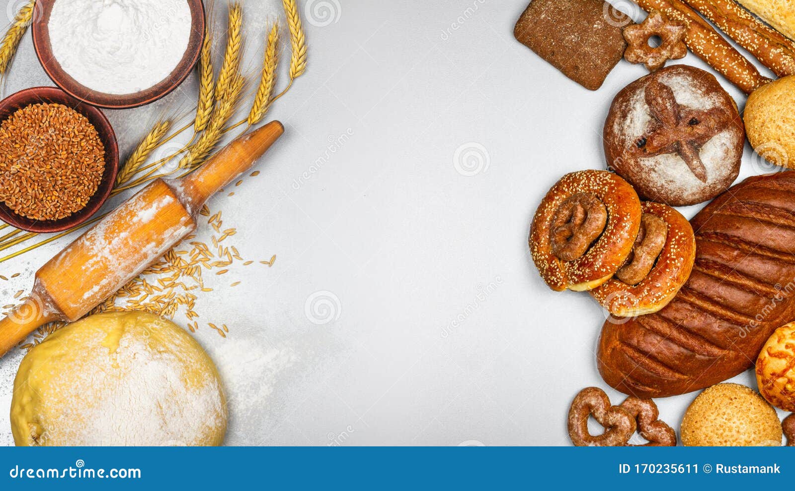 Fresh Bakery Products and Ingredients for His Cooking, Banner with ...