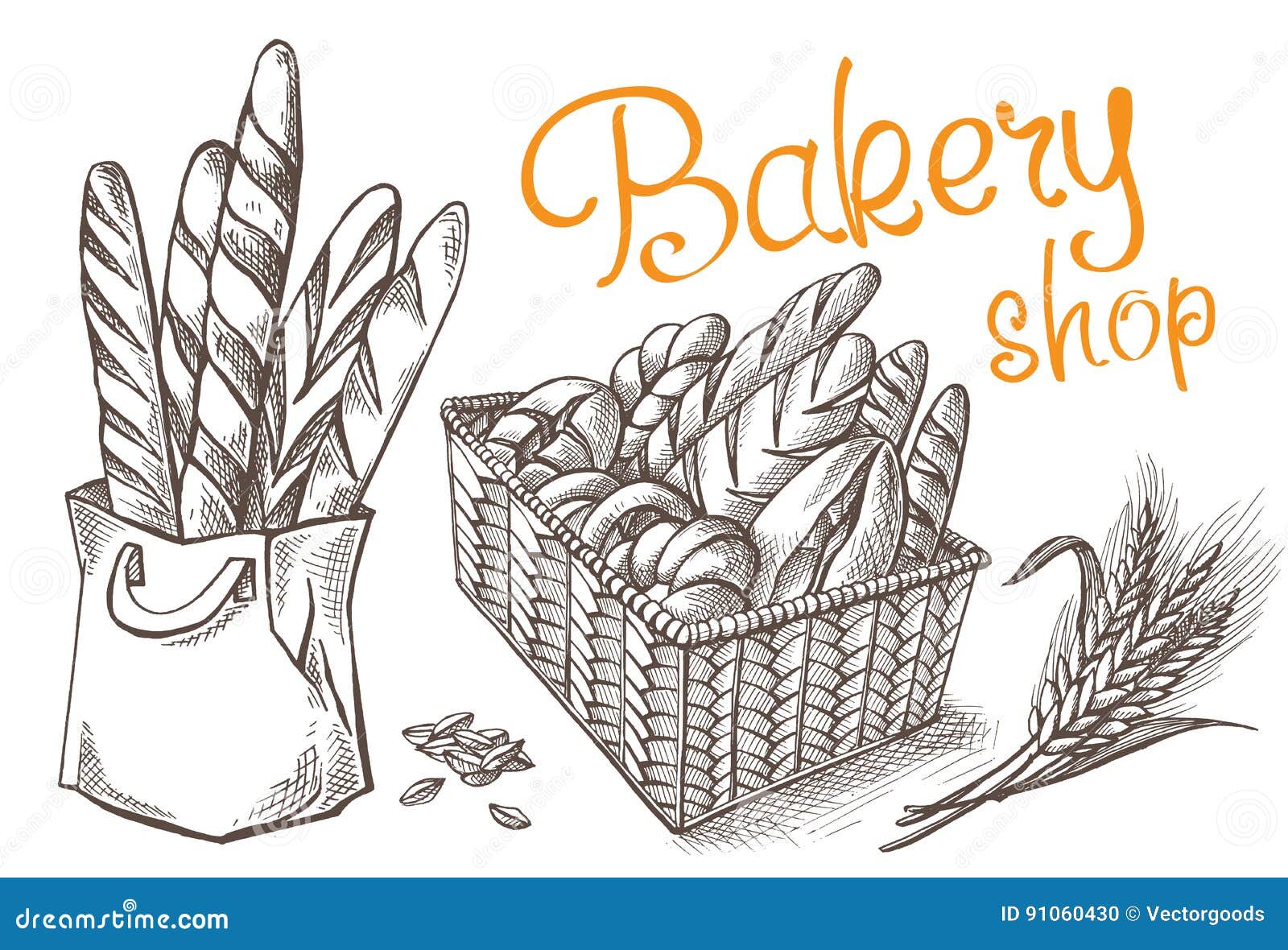 Fresh bakery set stock vector. Illustration of fresh - 91060430