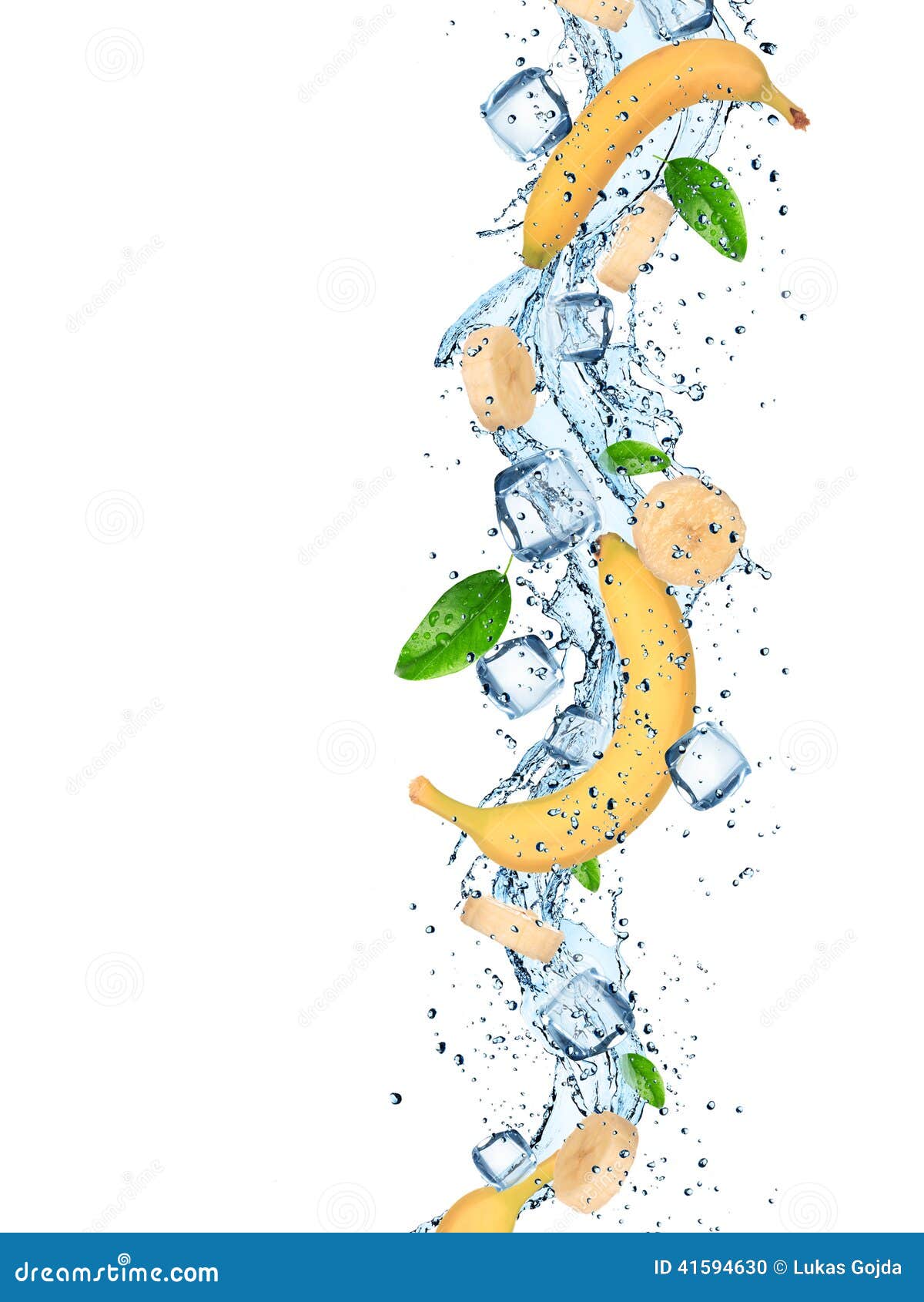 Fresh Bananas with Water Splash. Stock Photo - Image of refreshing ...