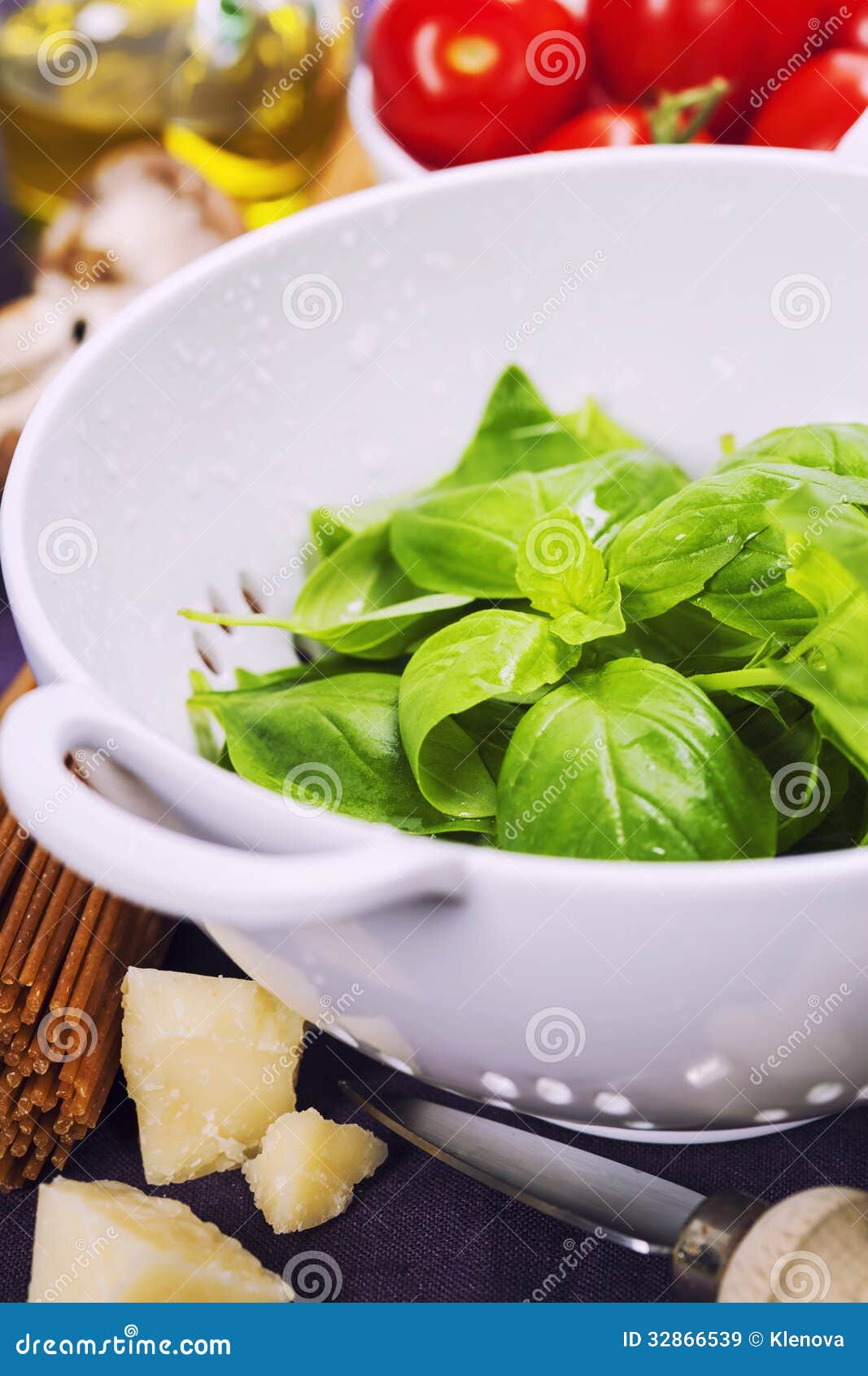 Fresh Basil and Ingredients Stock Image - Image of closeup, ingredient ...