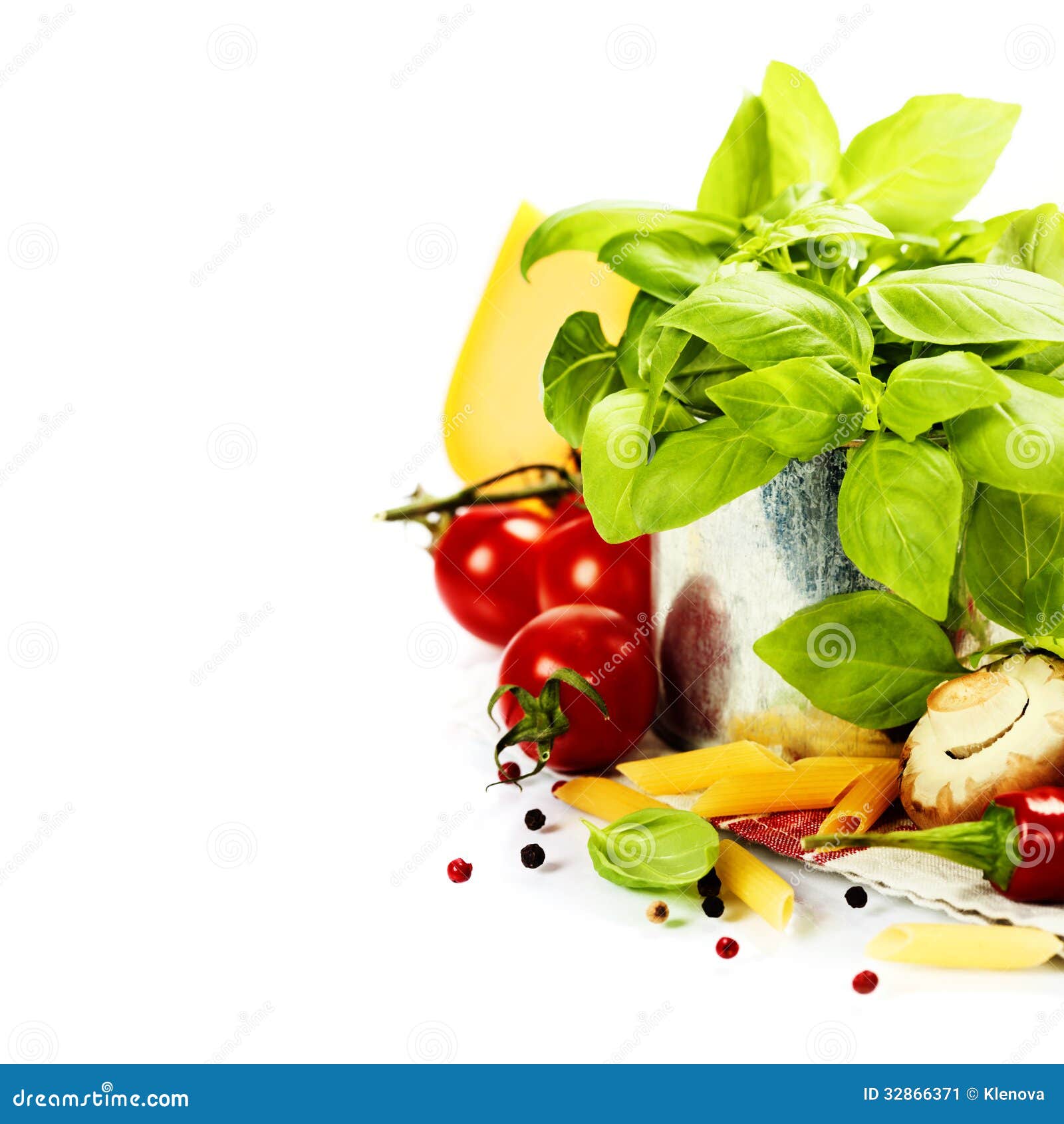 Fresh Basil in the Pot and Italian Ingredients Stock Image - Image of ...