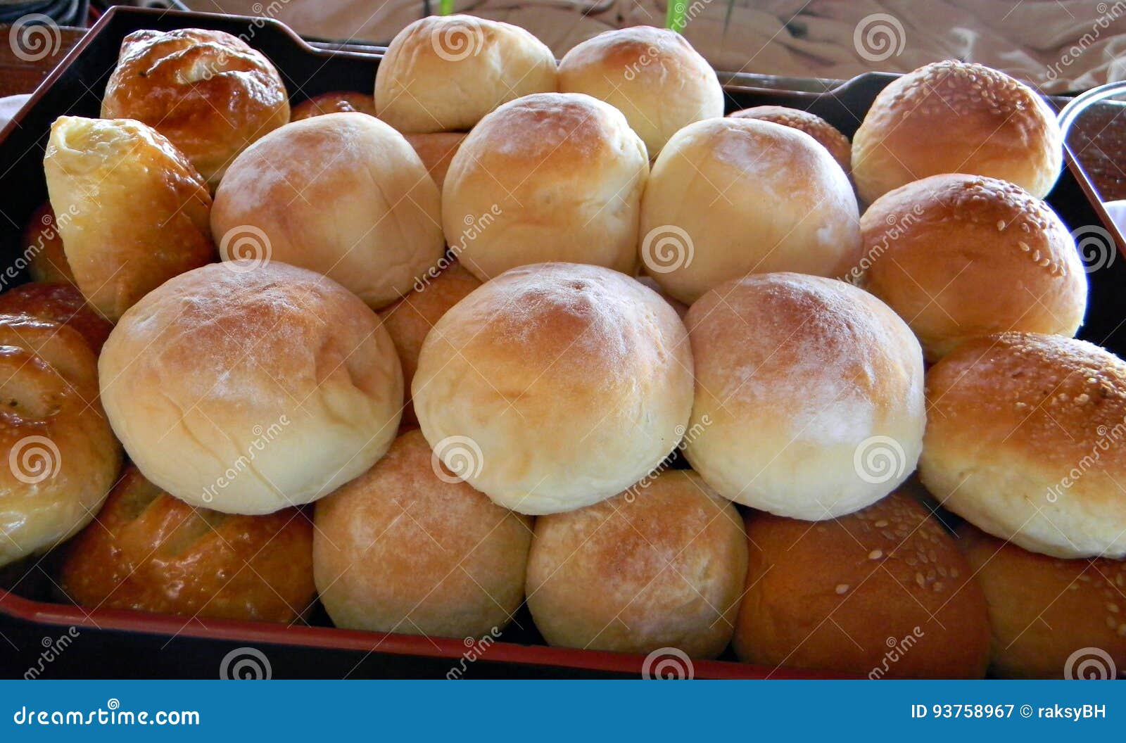 Fresh Batch of Assorted Breads Stock Image - Image of batch, flour ...