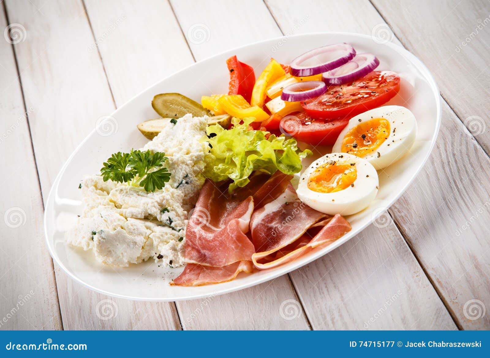 Fresh beakfast stock image. Image of closeup, plate, antipasti - 74715177