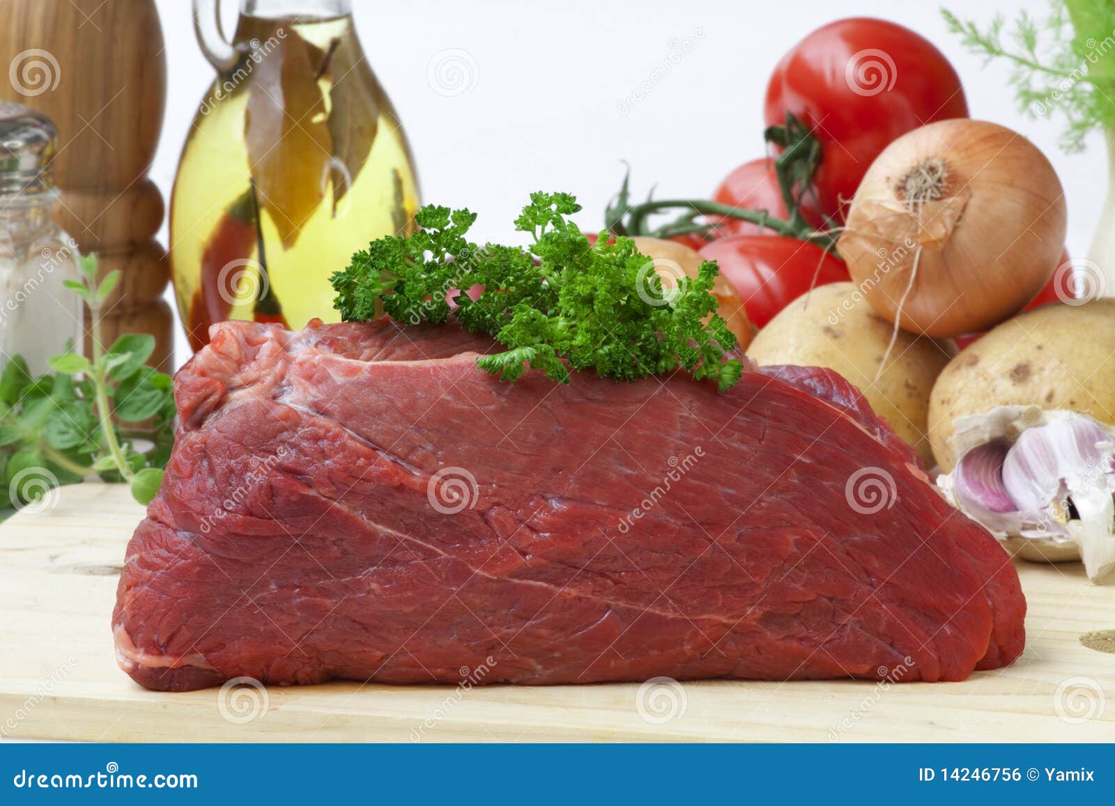 Fresh beef stock photo. Image of onion, objects, garnish - 14246756