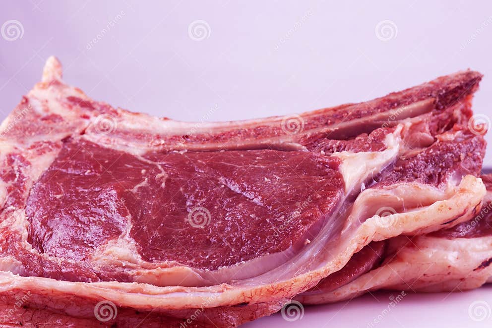 Fresh Beef on the Bone. Close-up Stock Photo - Image of slice, bloody ...