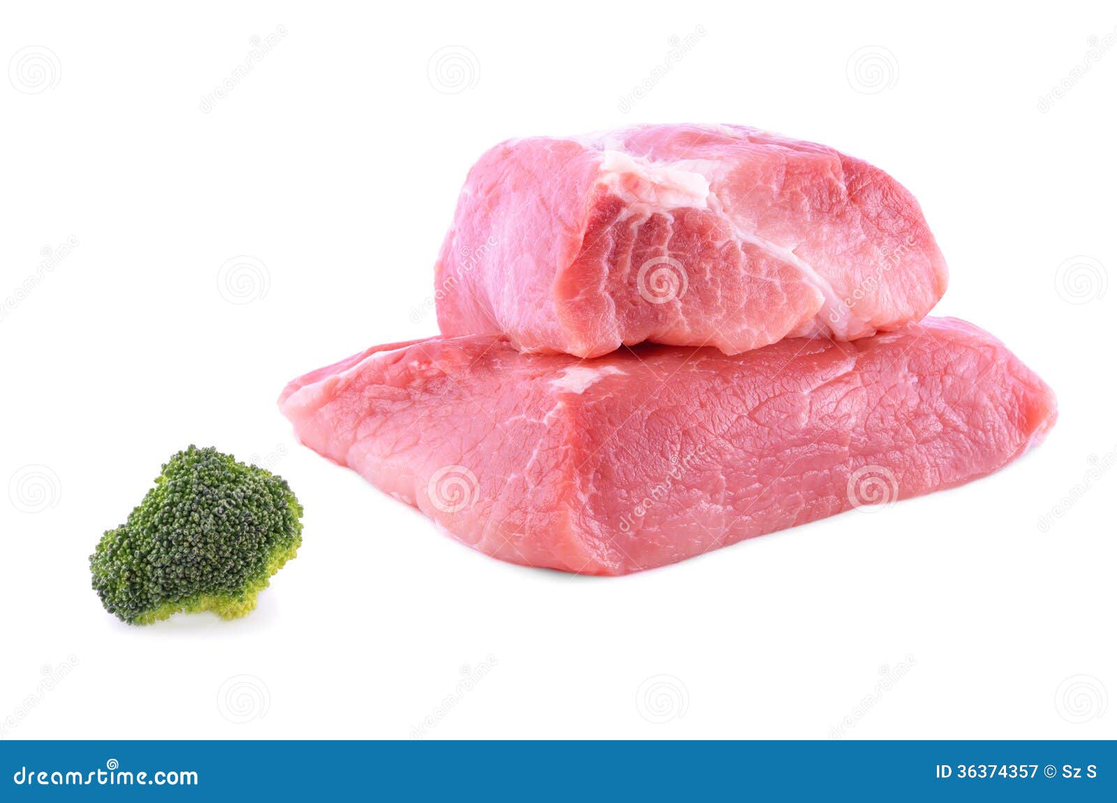 Fresh Beef Slab Isolated on White Stock Image - Image of flank, chop ...