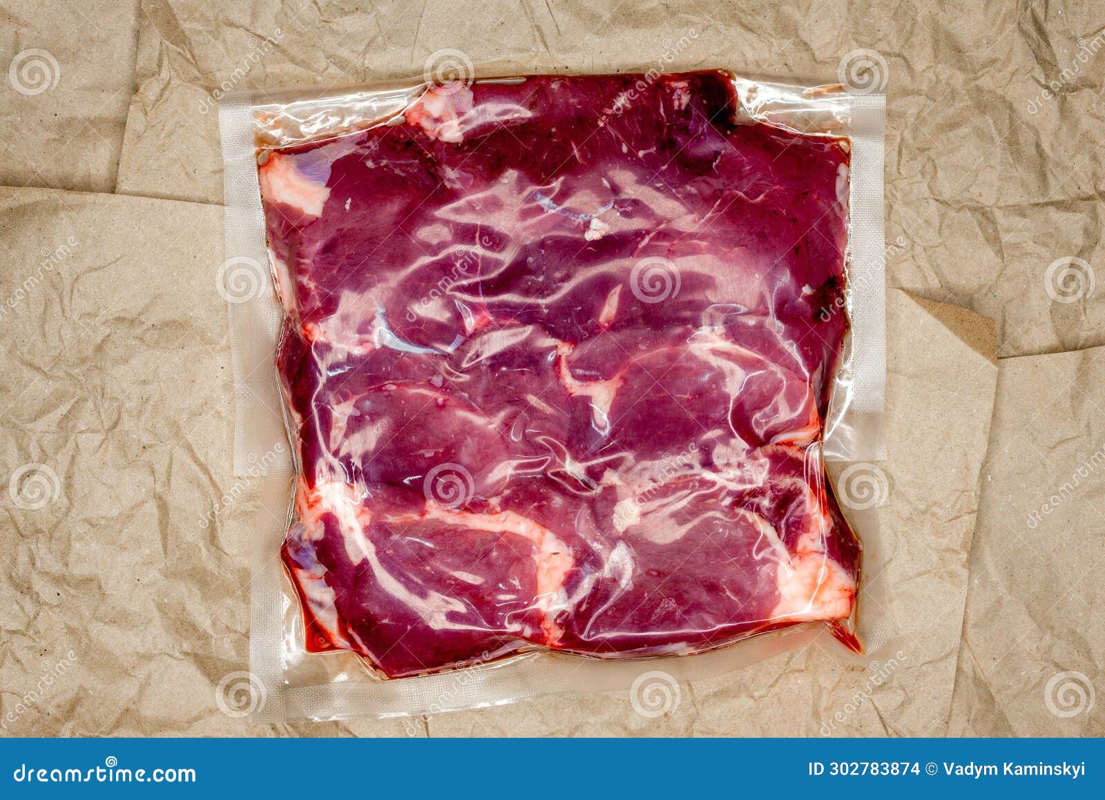 Fresh Beef in Vacuum Packaging Stock Photo - Image of breast, grill ...