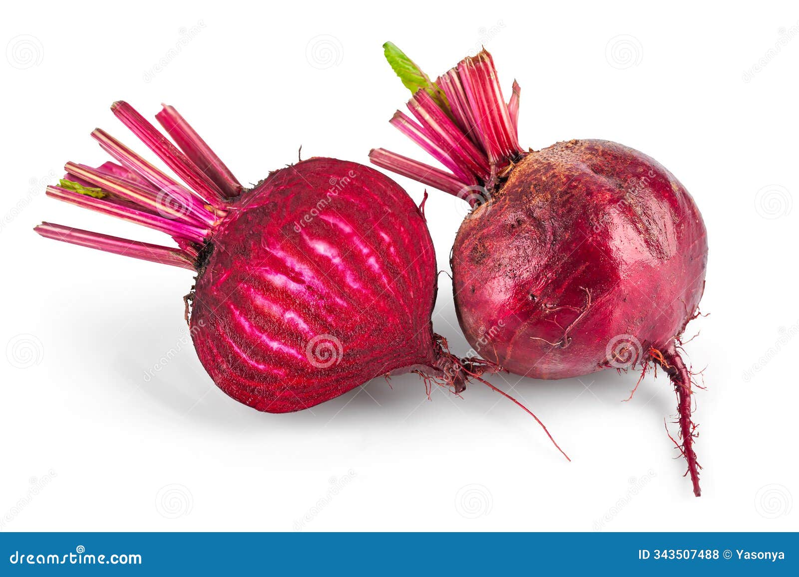 Fresh Beet with Green Leaves. Beetroot Vegetable Cut Isolated on White ...