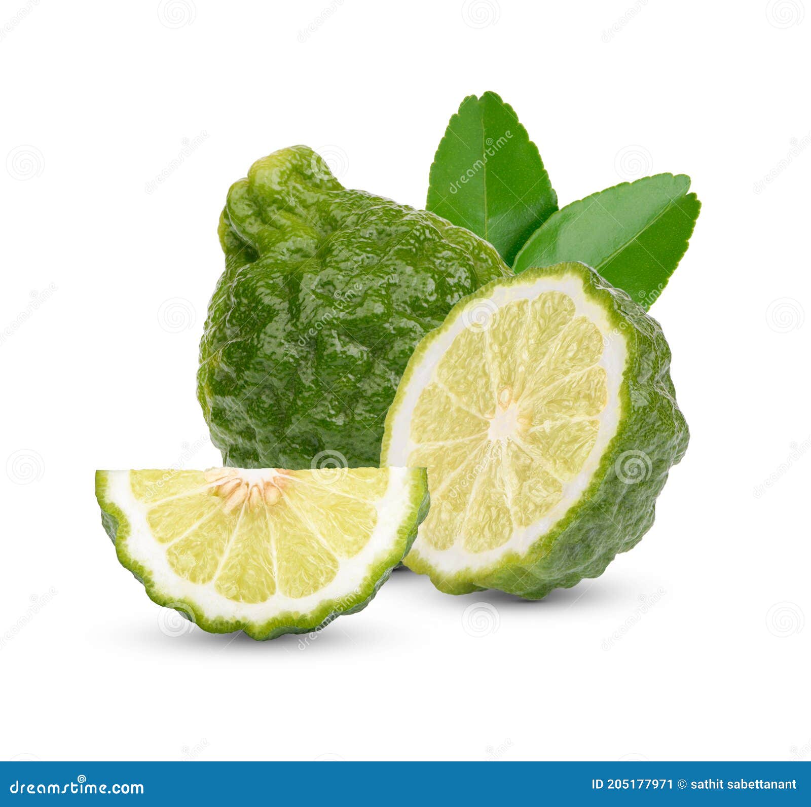 Fresh Begamot with Leaves Isolated on a White Background Stock Image ...