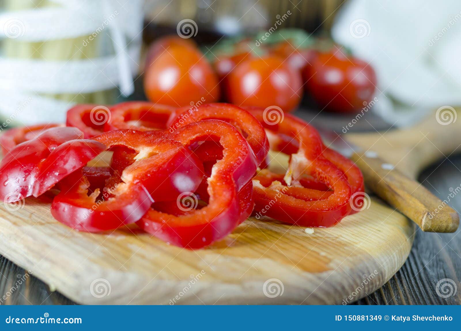 Fresh bell pepper rings stock image. Image of kitchen - 150881349