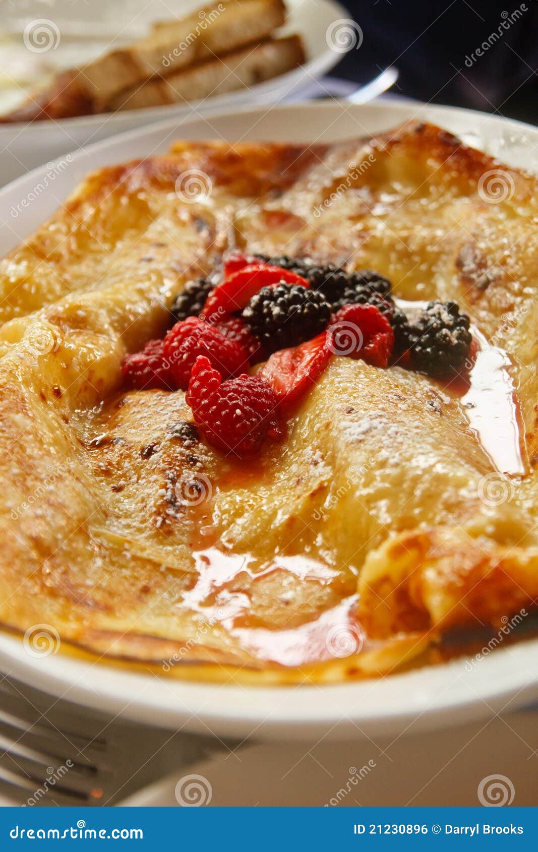 Fresh Berries on Crepes with Syrup Stock Photo - Image of fresh ...