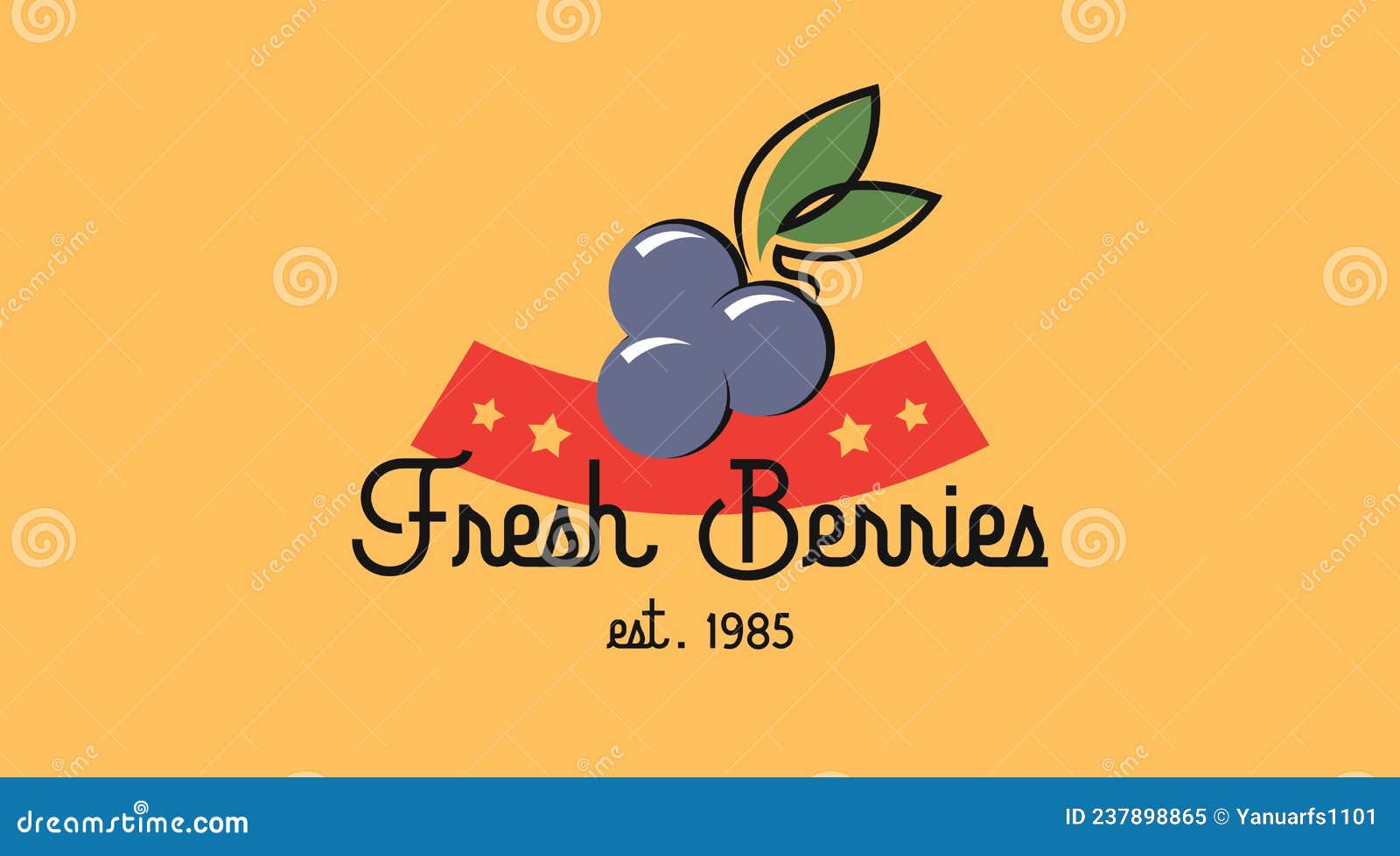 Fruit Berry Logo Template Vector Stock Illustration - Illustration of ...