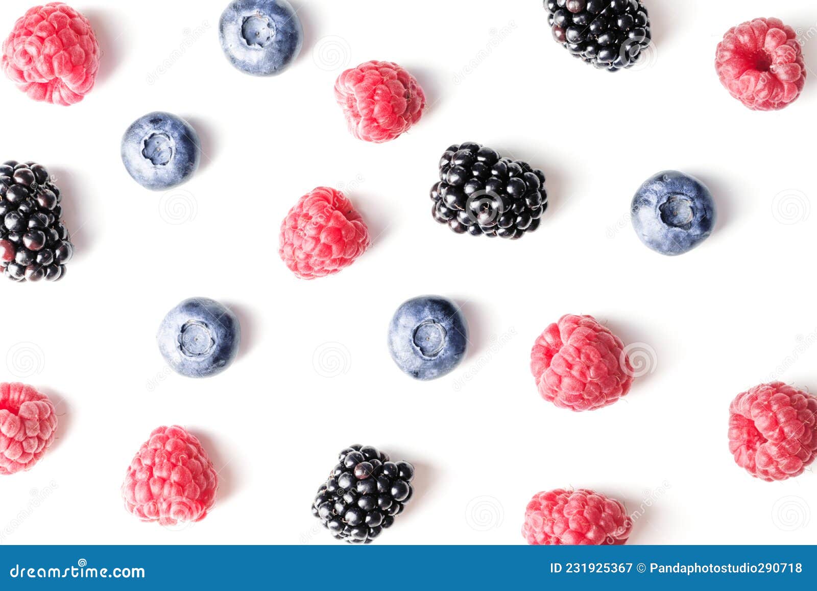 Fresh Berries Pattern Isolated on White Background, Stock Image - Image ...