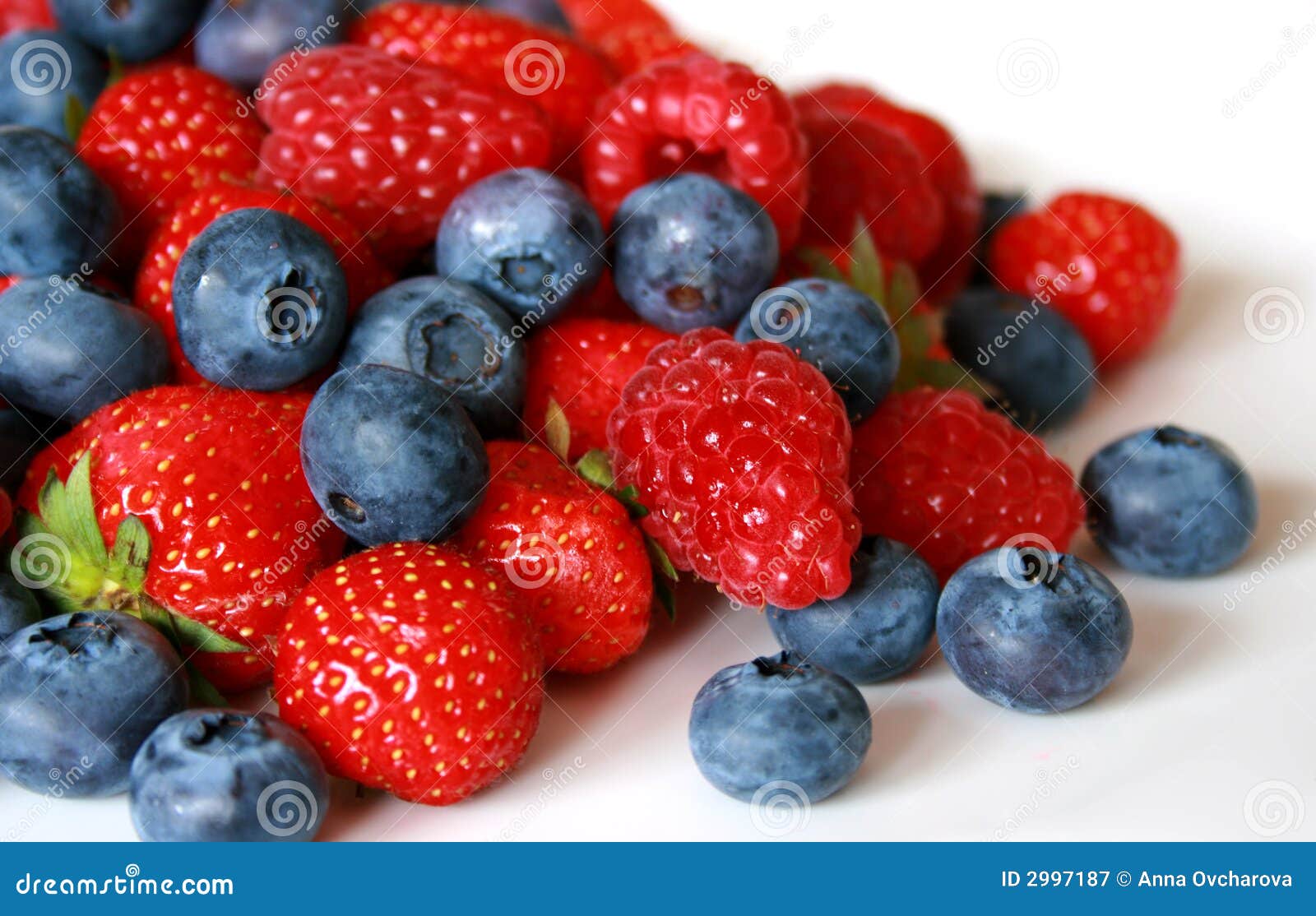 Fresh berries on the white stock image. Image of diet - 2997187