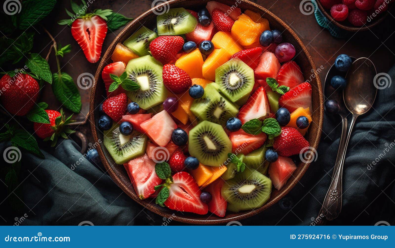 Fresh Berry Salad with Yogurt and Granola Generated by AI Stock Photo ...