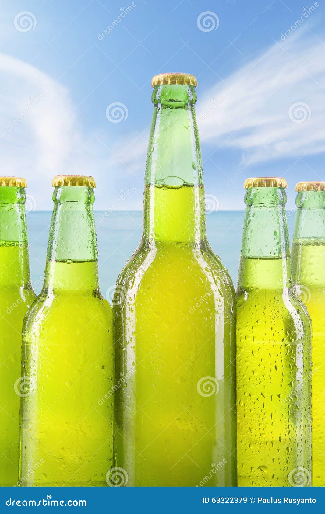 Fresh Beverage in the Bottles with Dew Stock Image - Image of drop ...