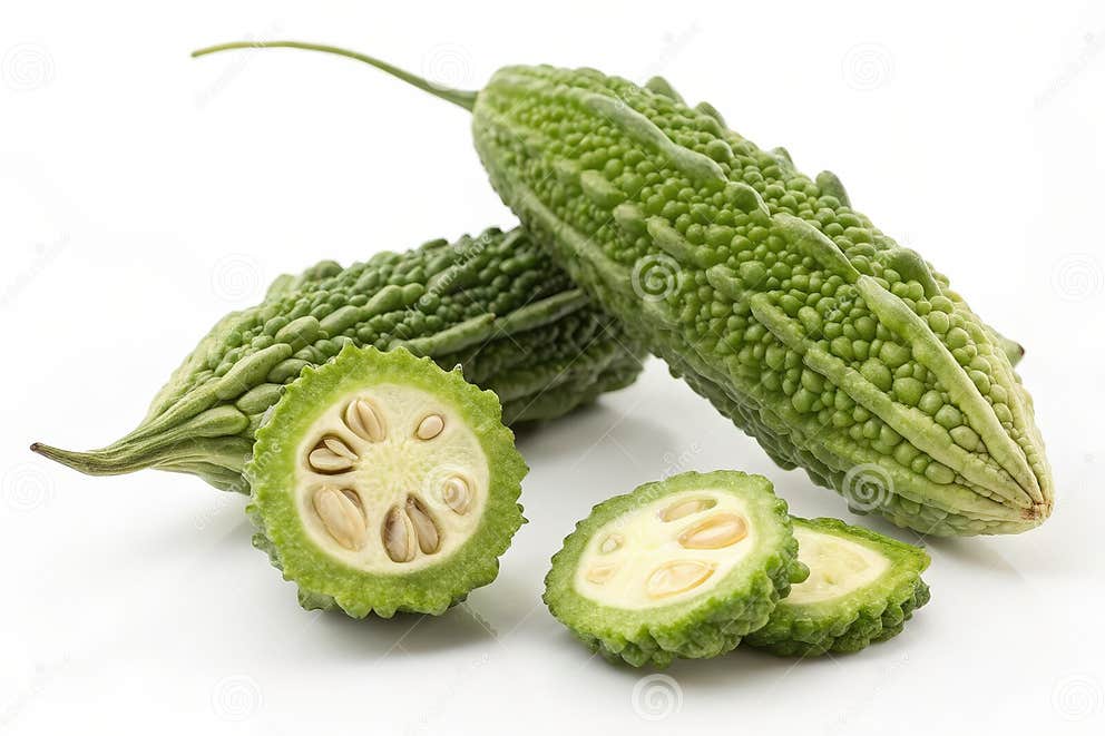 Fresh Bitter Melon on White Background with Sharp Focus Stock Image ...