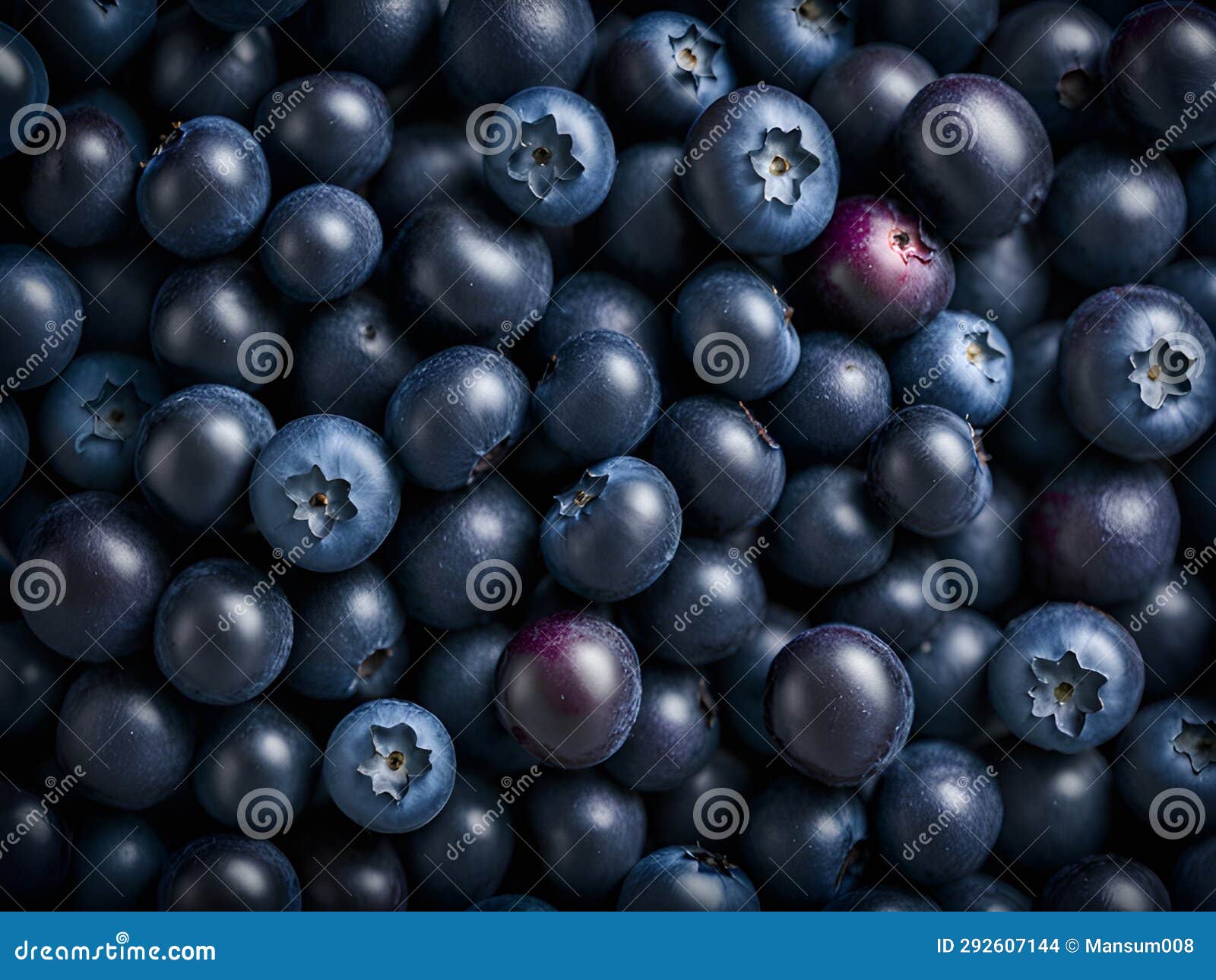 Fresh Black Blueberries with a Bunch of Black Berries Stock ...
