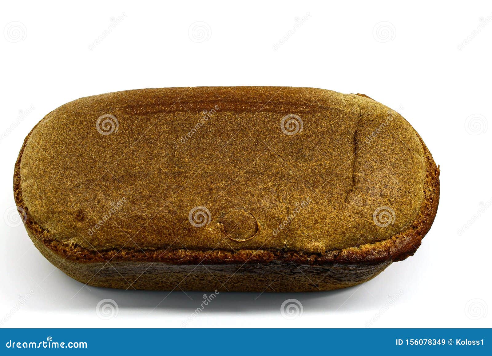 Fresh Black Bread Rectangular Shape on White Background Stock Image ...