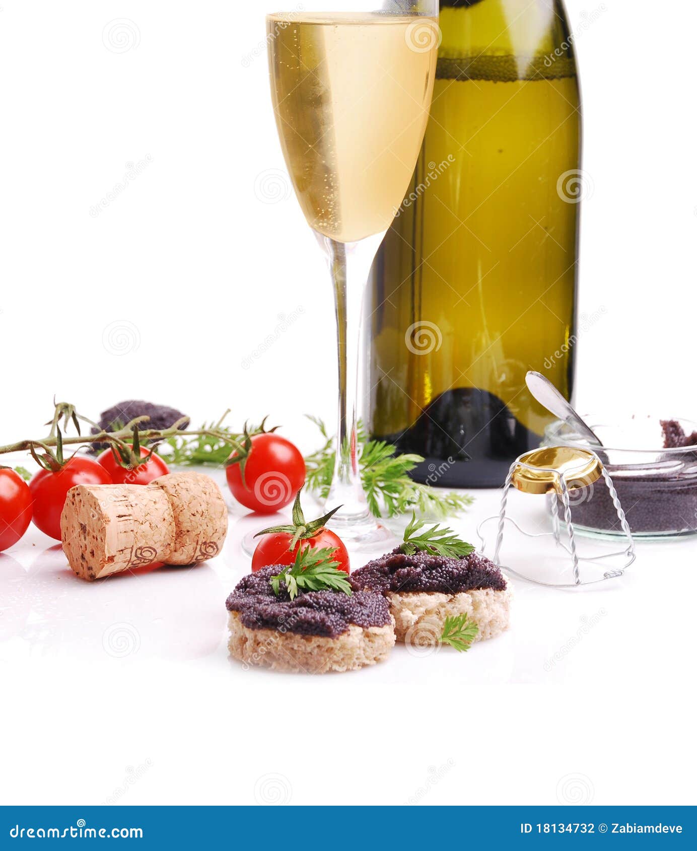 Fresh Black Fish Caviar and Champagne Stock Photo - Image of food ...